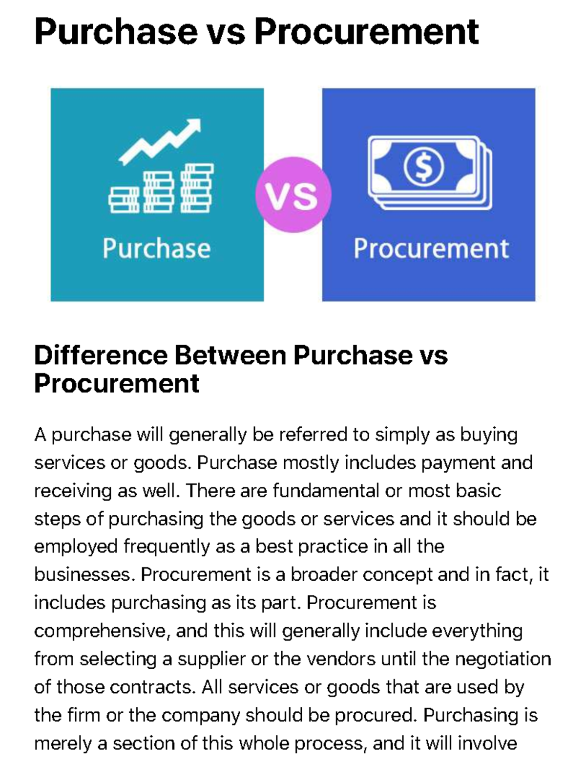 C2W1 Purchase vs Procurement: 9 Key Differences Explained - Studocu