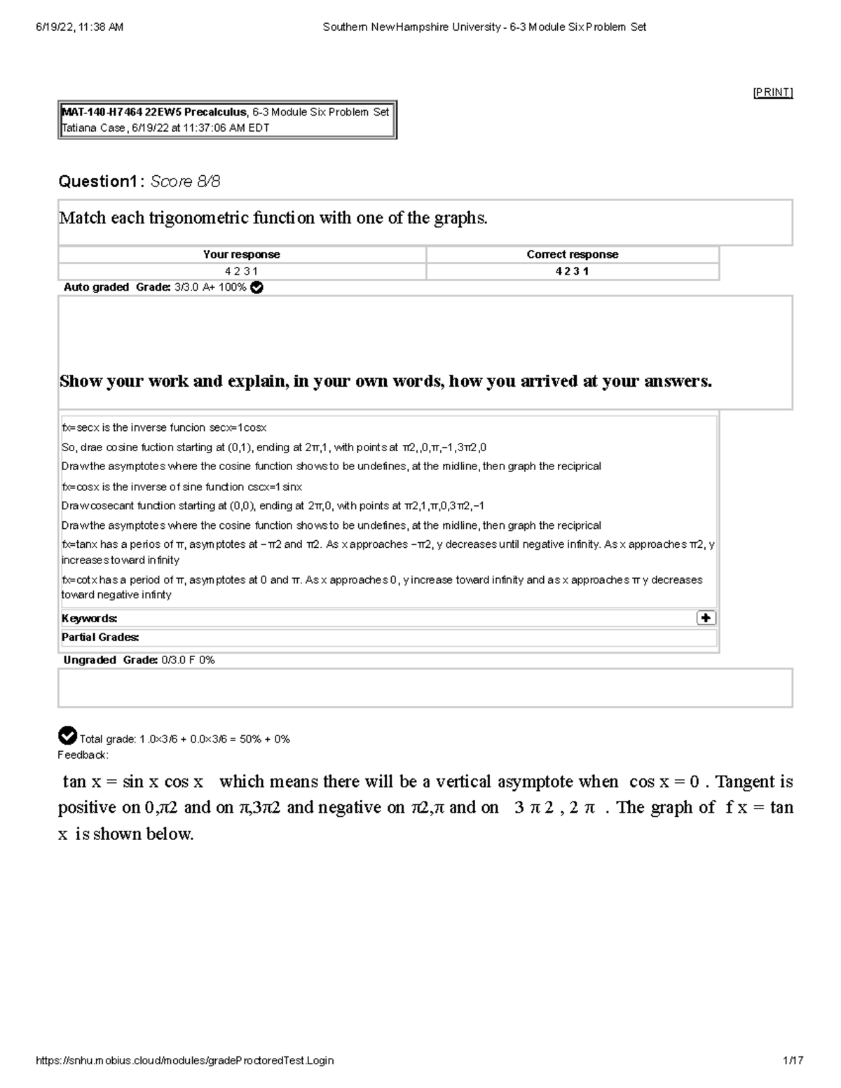 MAT-140-H7464 6-3 Precalculus Problem Set Solutions and Analysis - Studocu