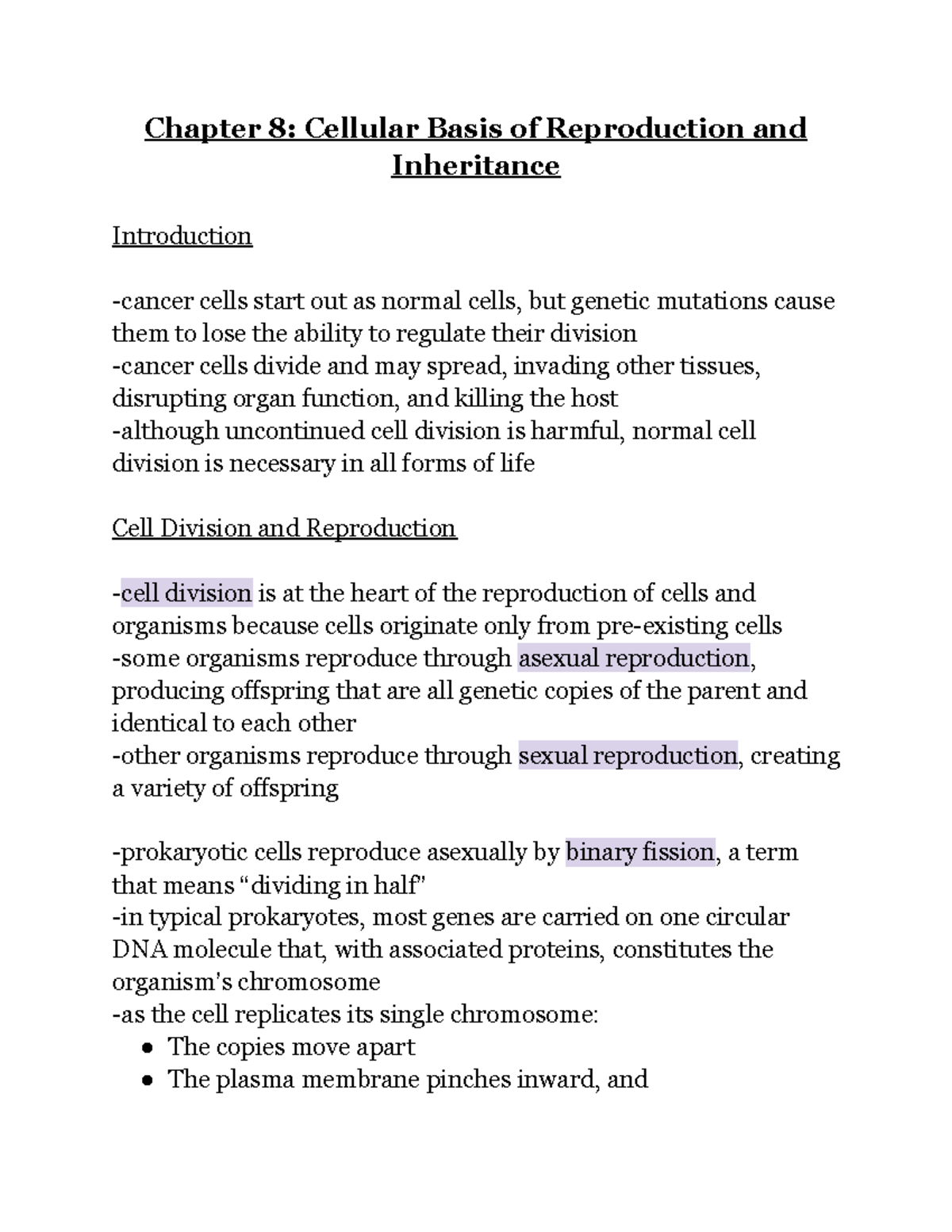 Chapter 8 Cellular Basis of Reproduction and Inheritance - Chapter 8 ...