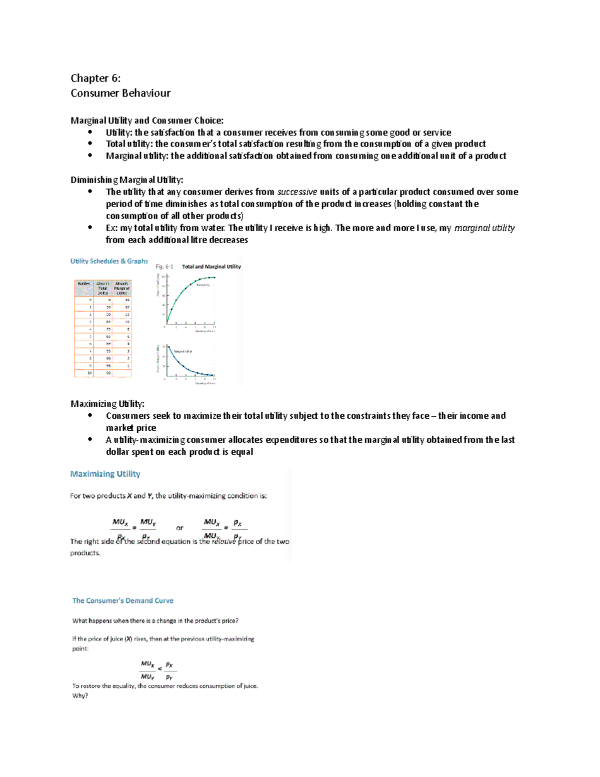 Chapter 6: Consumer Behavior and Utility Maximization in Economics ...