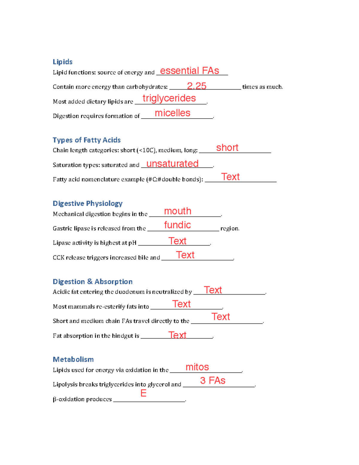 Lecture Notes on Lipids and Their Functions - Studocu