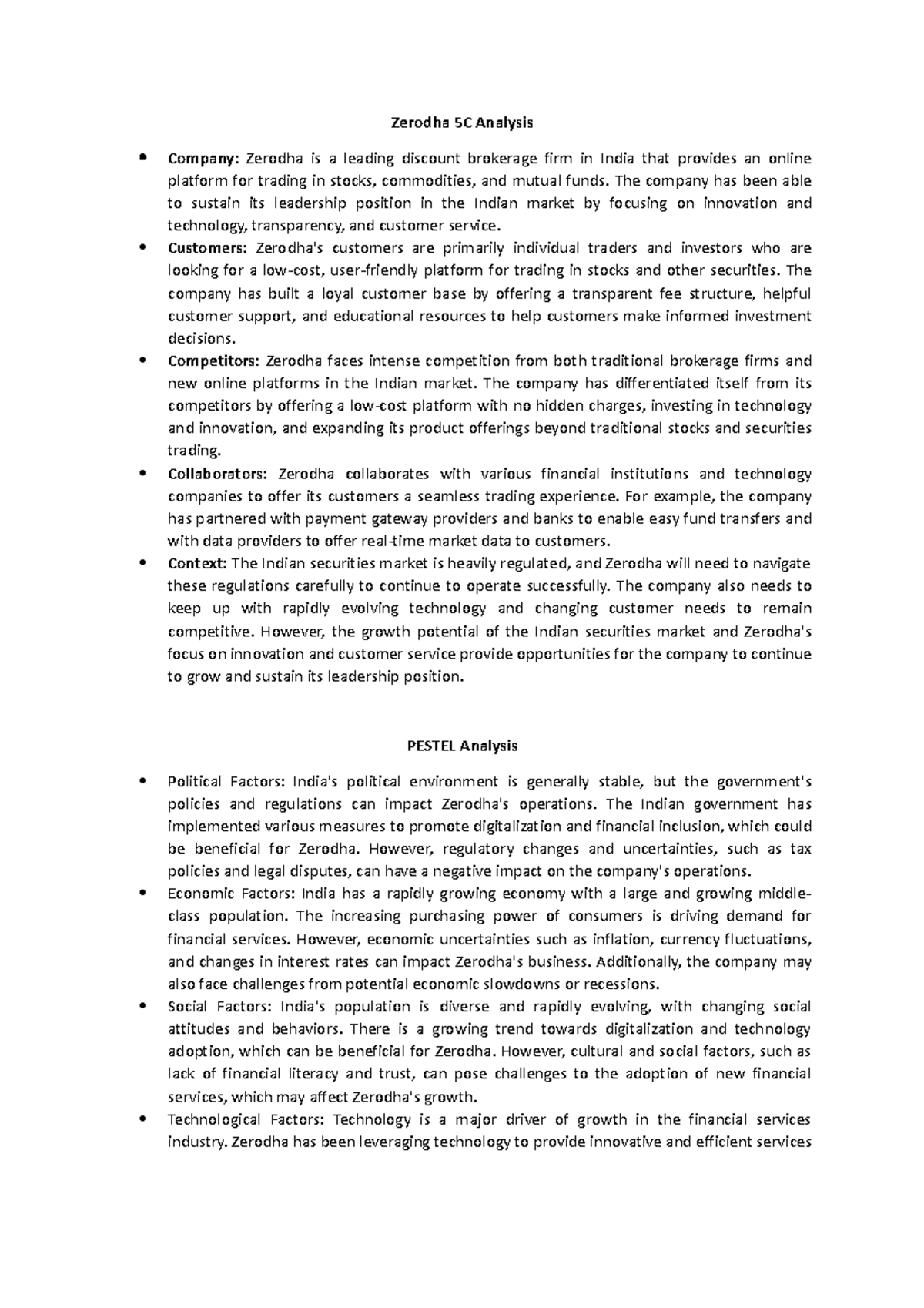 Zerodha Case Study: A Comprehensive Business Analysis - Studocu