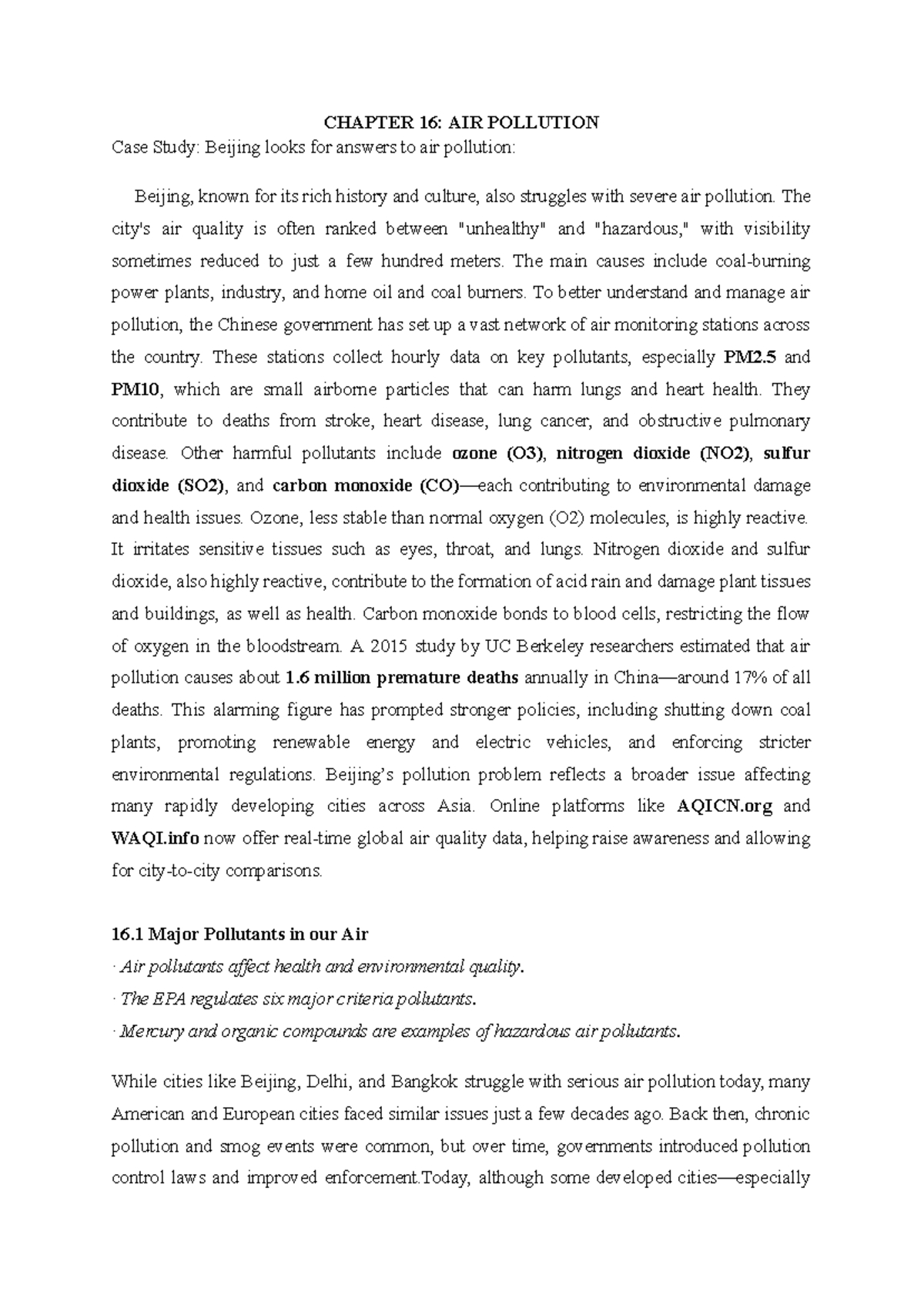 CHAPTER 16: AIR POLLUTION - Case Study on Beijing's Air Quality ...