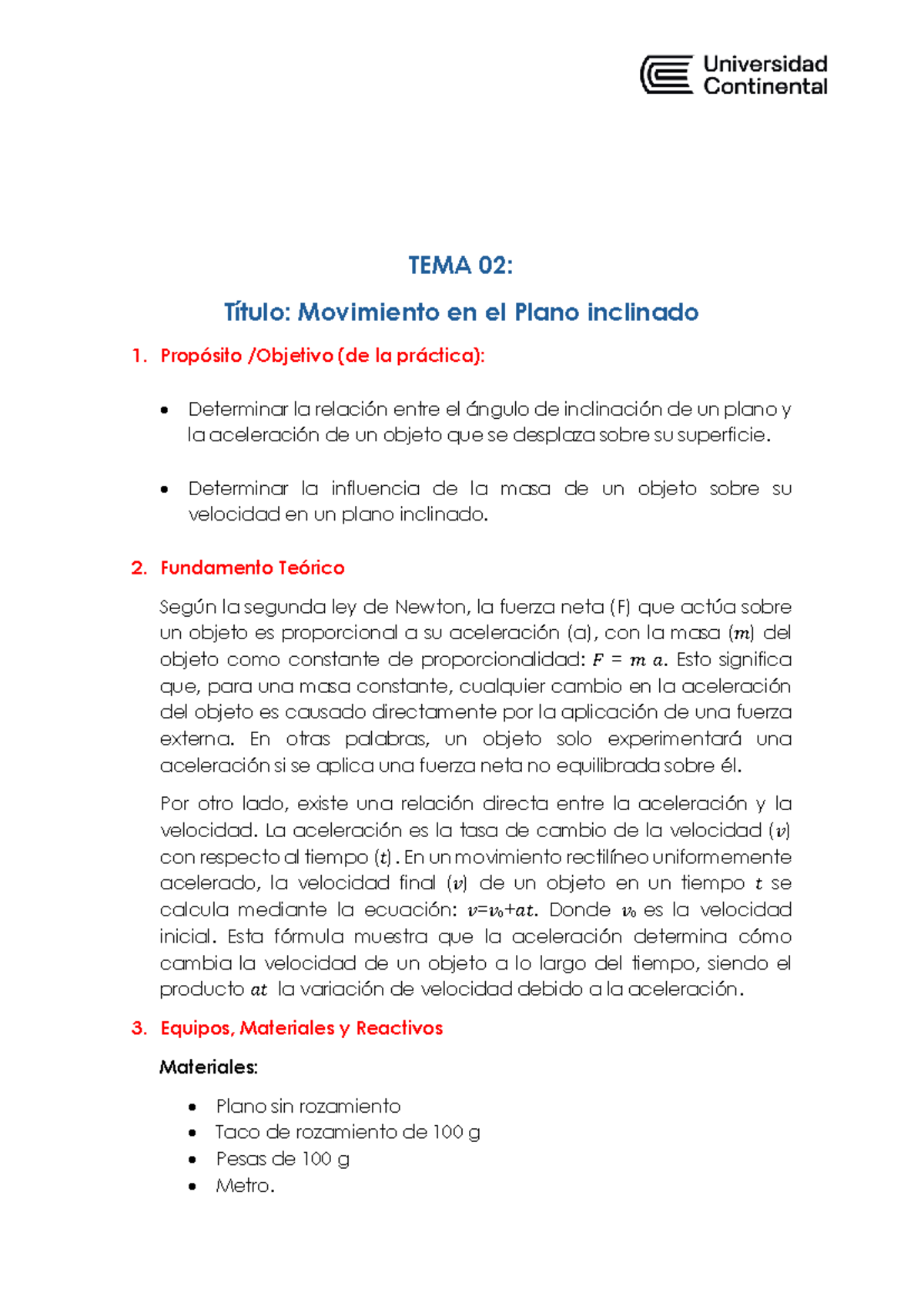 PA3 Física: Ley de Hooke y Movimiento en el Plano Inclinado - Studocu