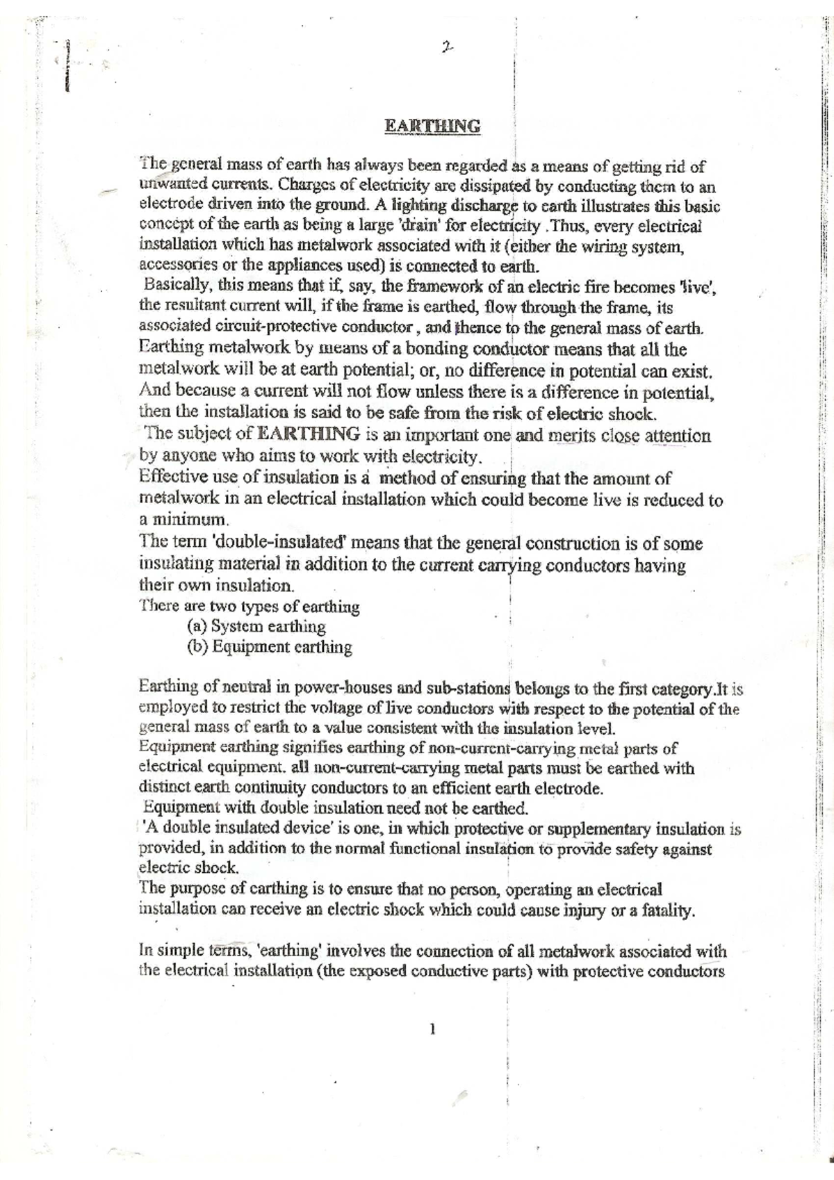 2 EARTHING: Understanding Safety and Functionality in Electrical ...