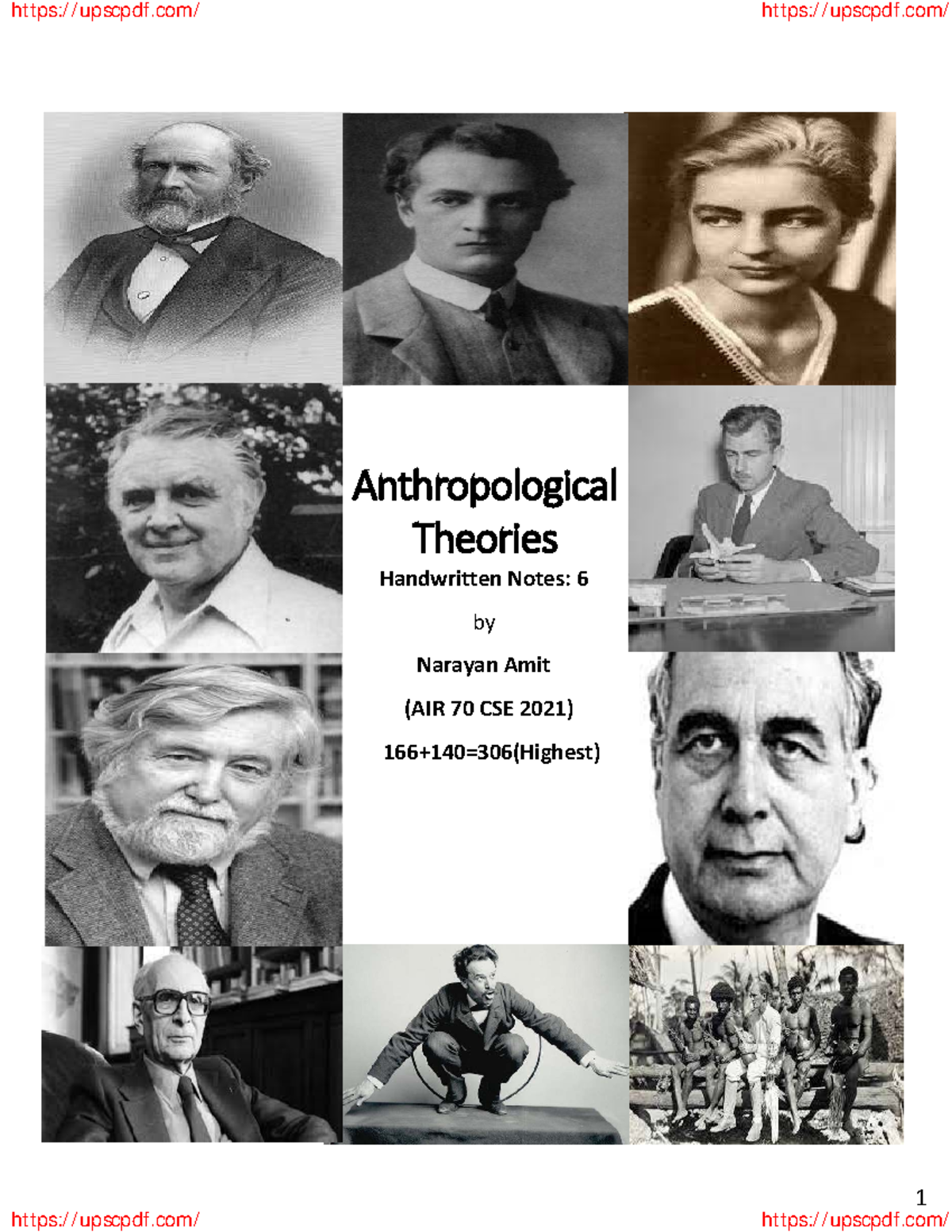 Anthropology Theories Notes: Insights for CSE 2021 (AIR 70) - Studocu