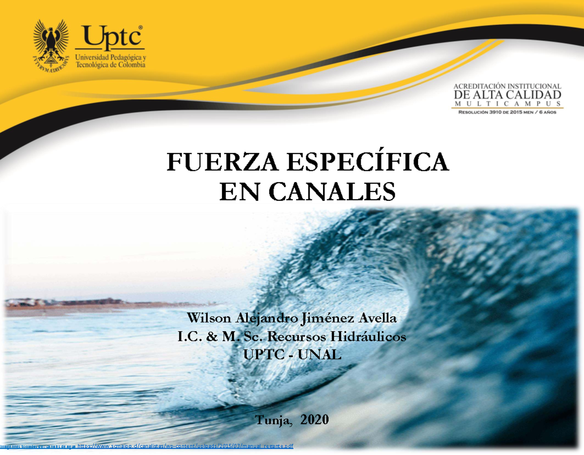 Fuerza Específica en Canales - SEP - Recursos Hidráulicos - Studocu