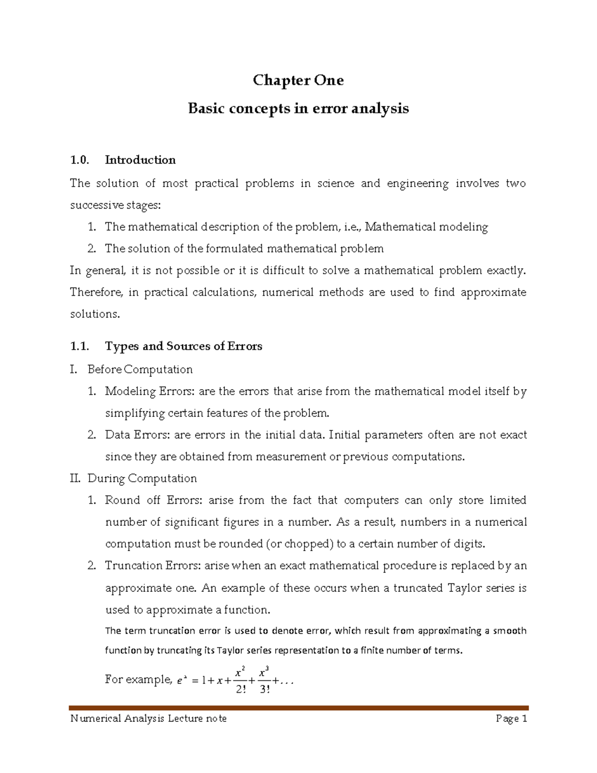 Numerical Methods Lecture Notes (Course Code: NUM101) - Studocu