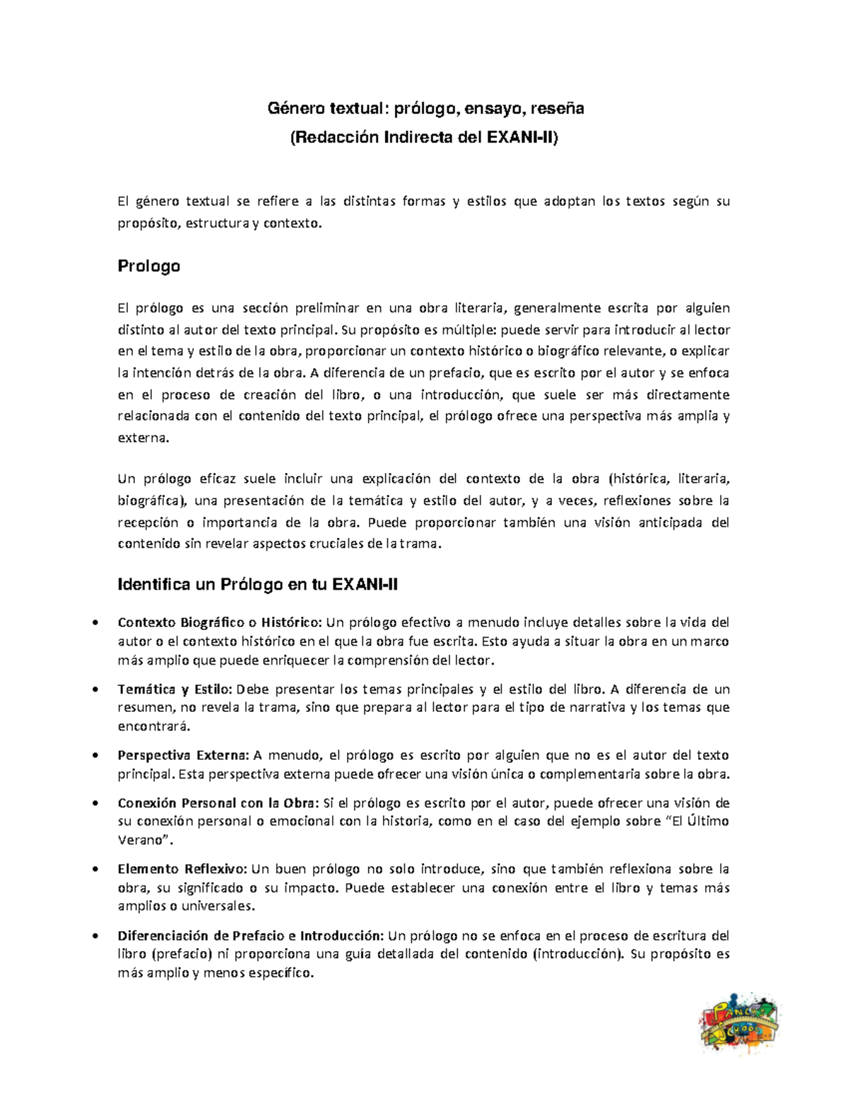 GUÍA Redacción Indirecta para EXANI-II: Géneros Textuales y ...