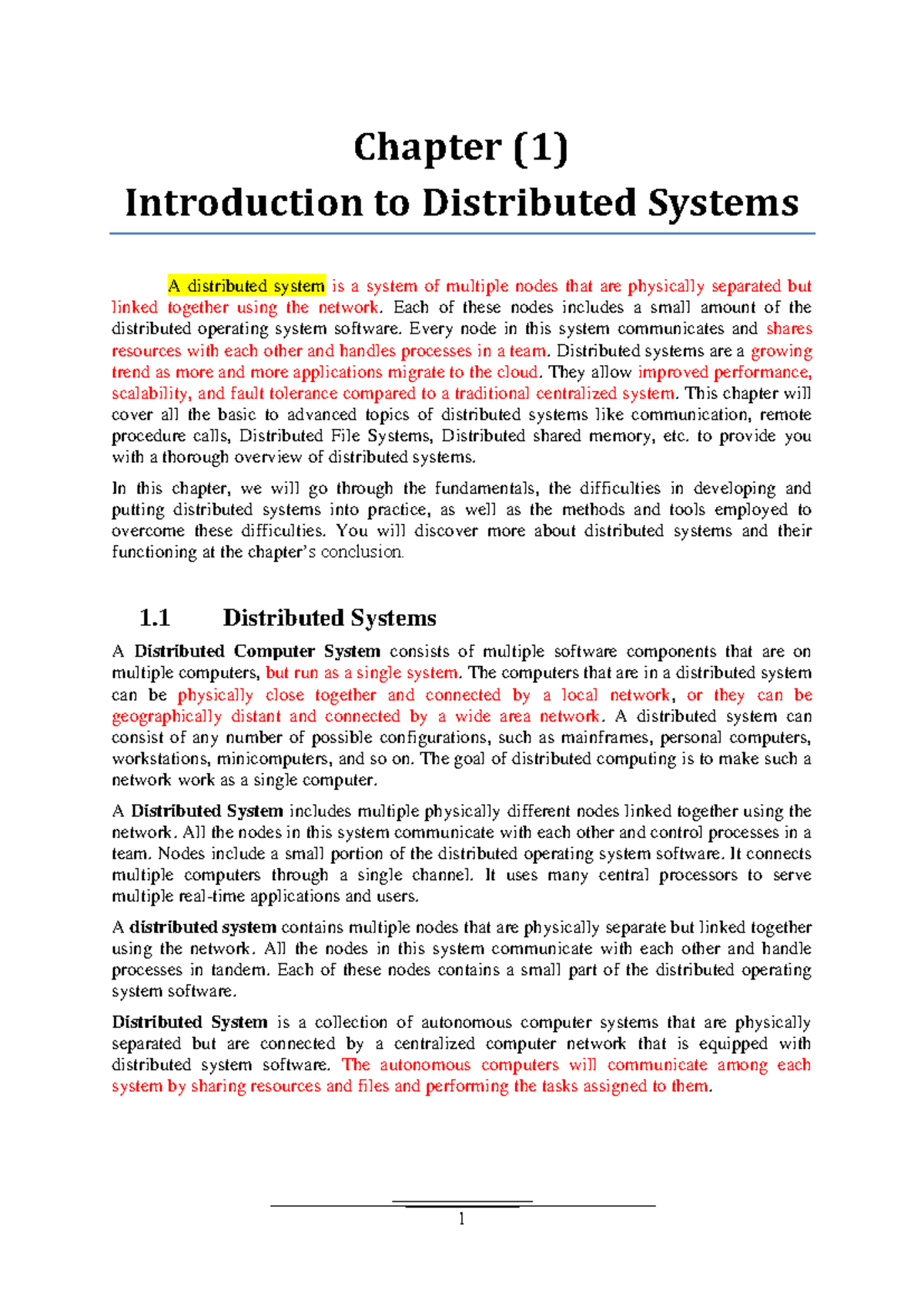 CC Lecture 1&2 - Chapter ( 1 ) Introduction to Distributed Systems A ...