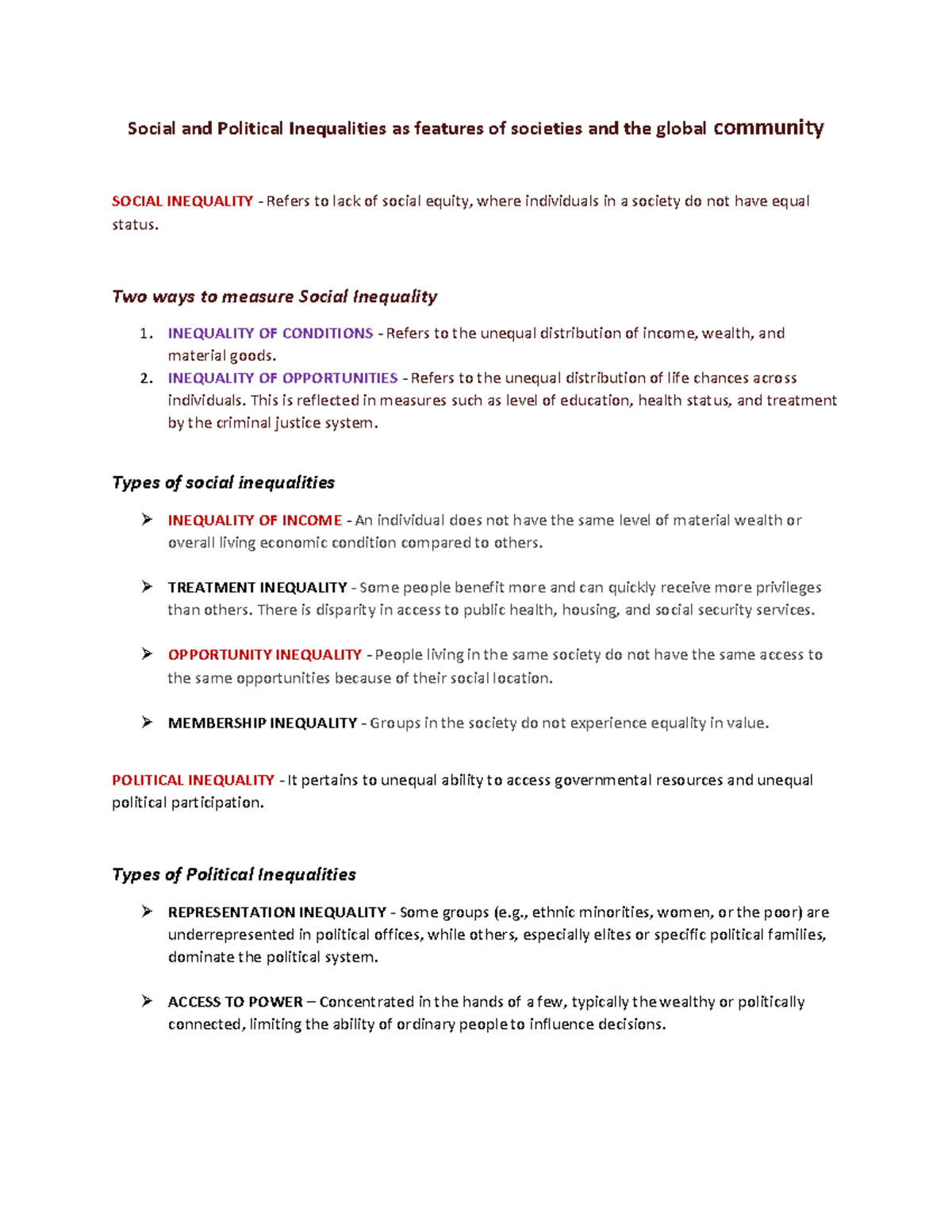 Social and Political Inequalities in Culture and Society: Insights ...