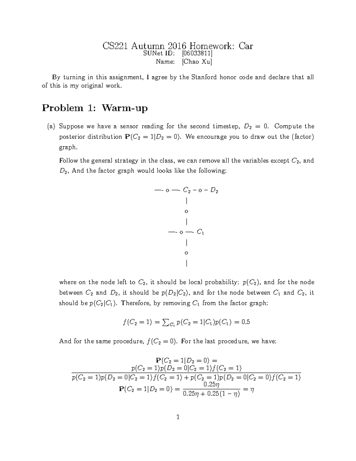 CS221 Autumn 2016 Homework: Posterior Distribution Analysis - Studocu