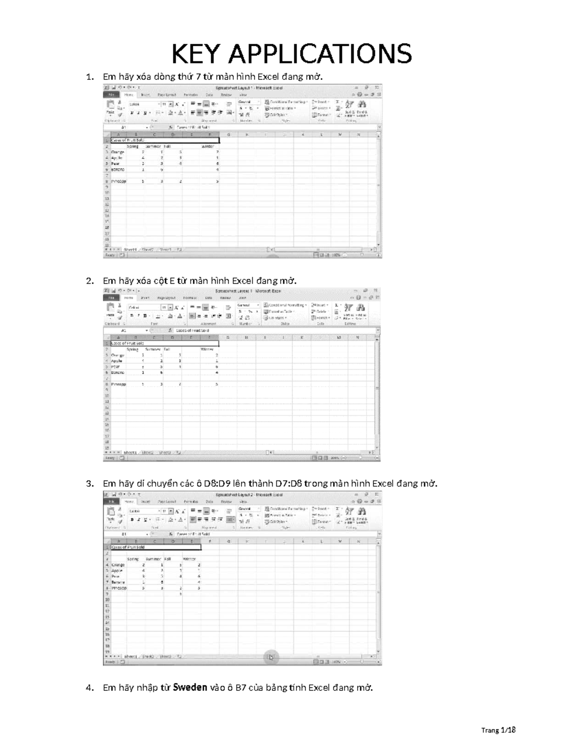 IC3 Spark Questions KA: Excel & PowerPoint Practical Tasks - Studocu