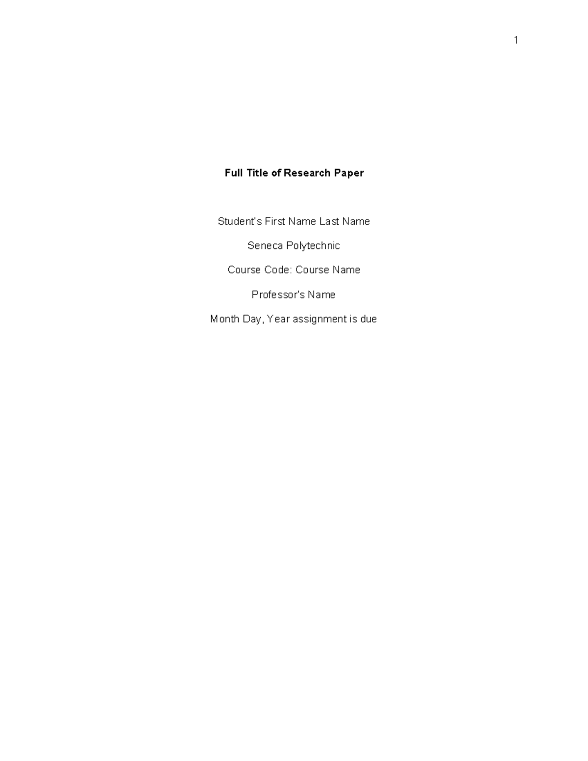 APA 7 Research Paper Guidelines - Course Code: Course Name - Studocu