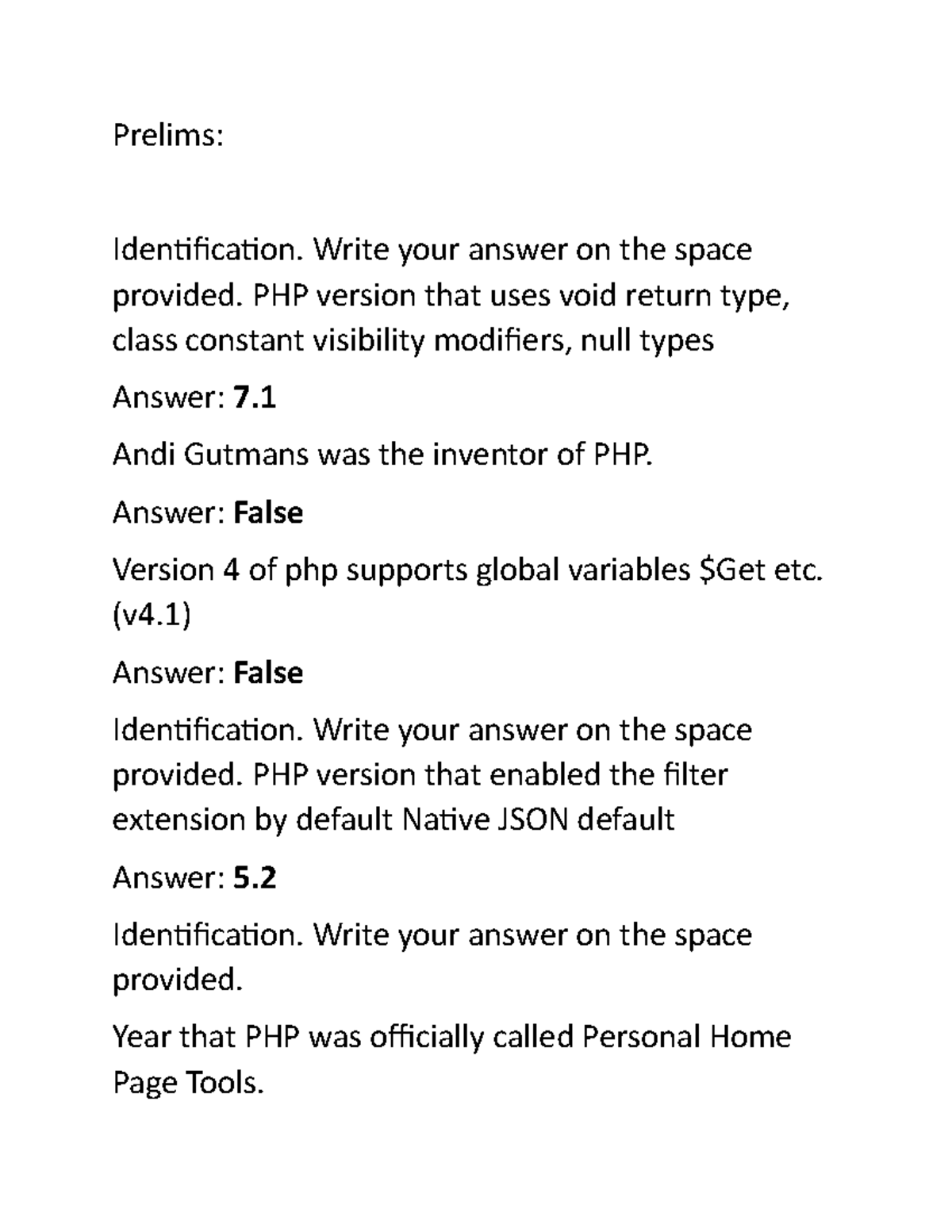 Web Application Development 1 Key Answers for Midterm Exam - Studocu
