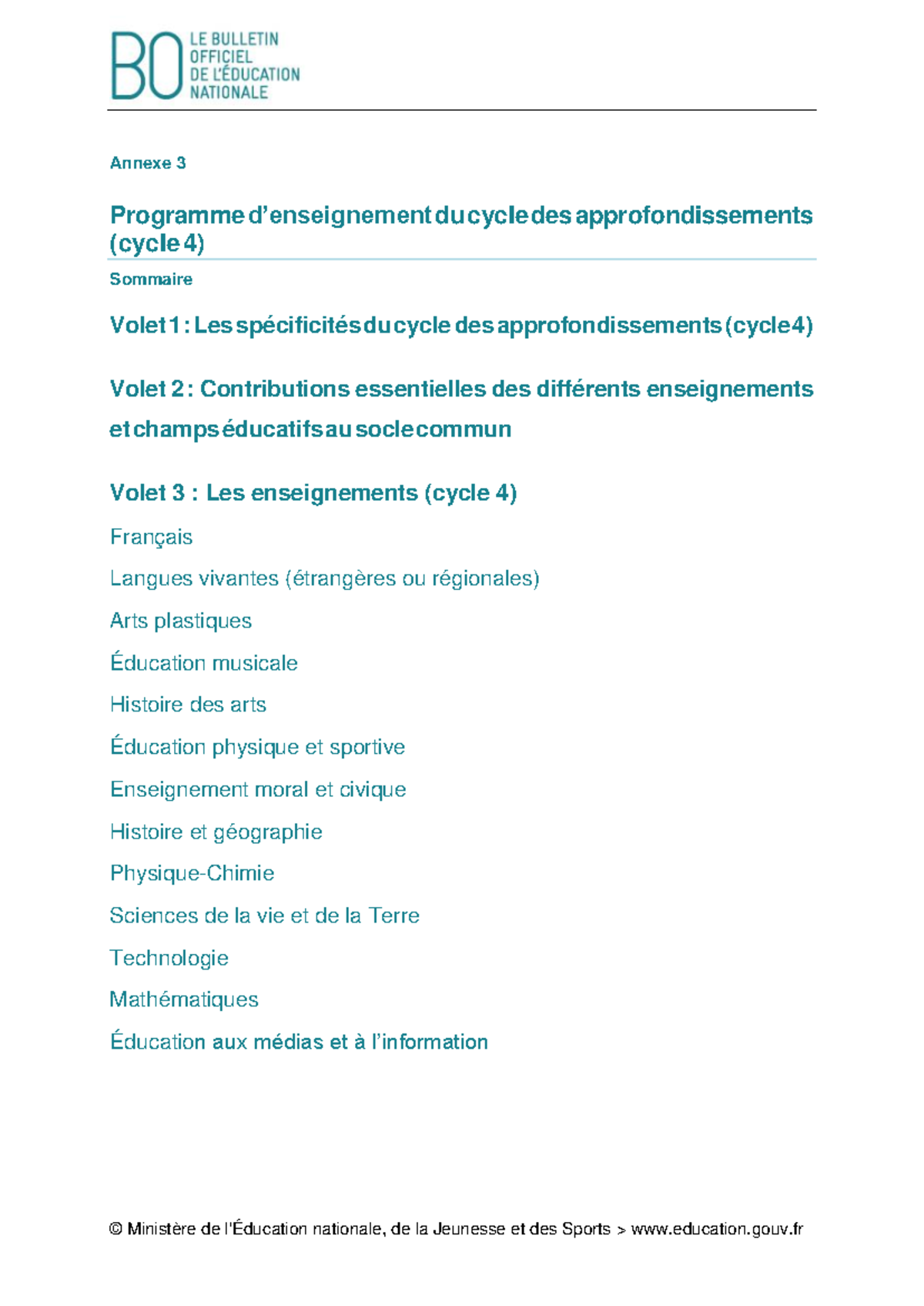 Programme cycle 4-2023 - Annexe 3 Programme d’enseignement du cycle des ...