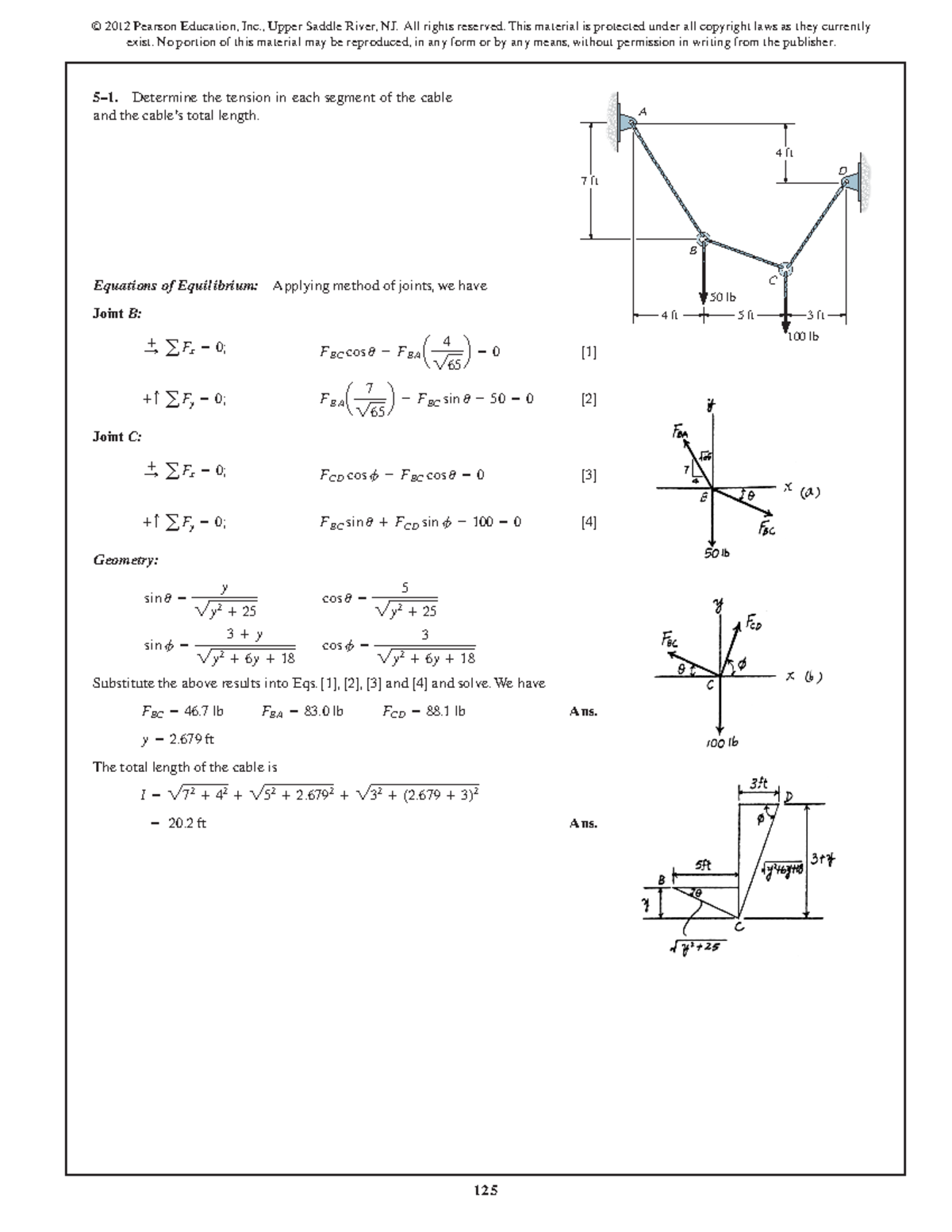 Chapter 5 - notes - Equations of Equilibrium: Applying method of joints ...