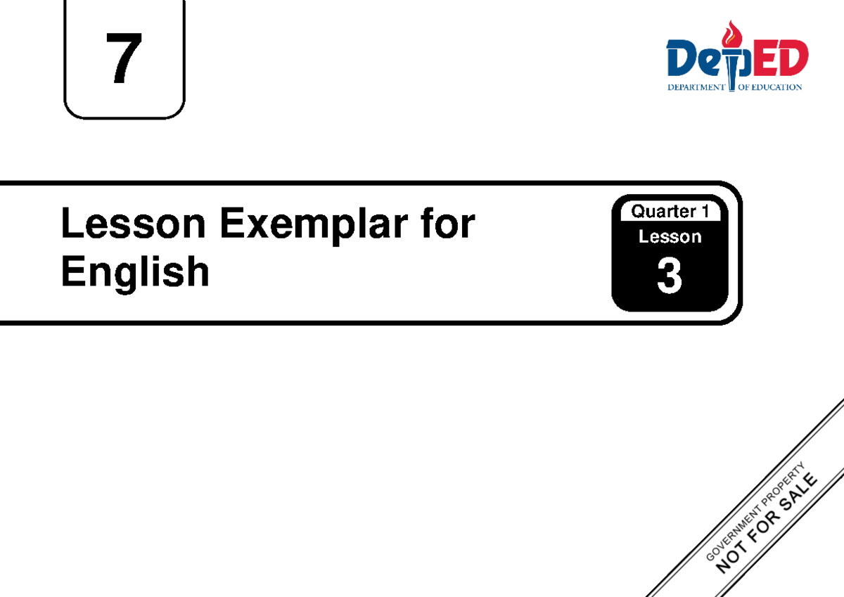 Q1 LE English 7 Lesson 3 Exemplar for Week 3 (SY 2024-2025) - Studocu
