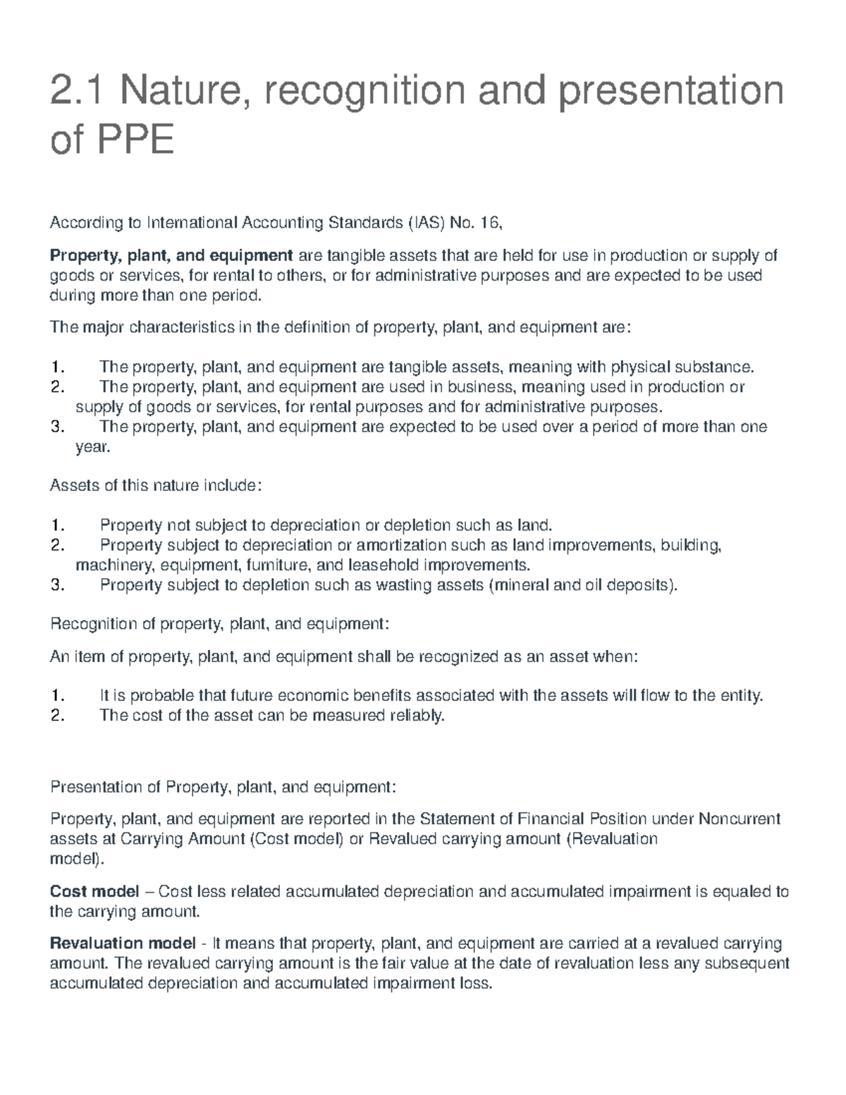 IA 2 Module - PPE: Understanding Property, Plant, and Equipment - Studocu