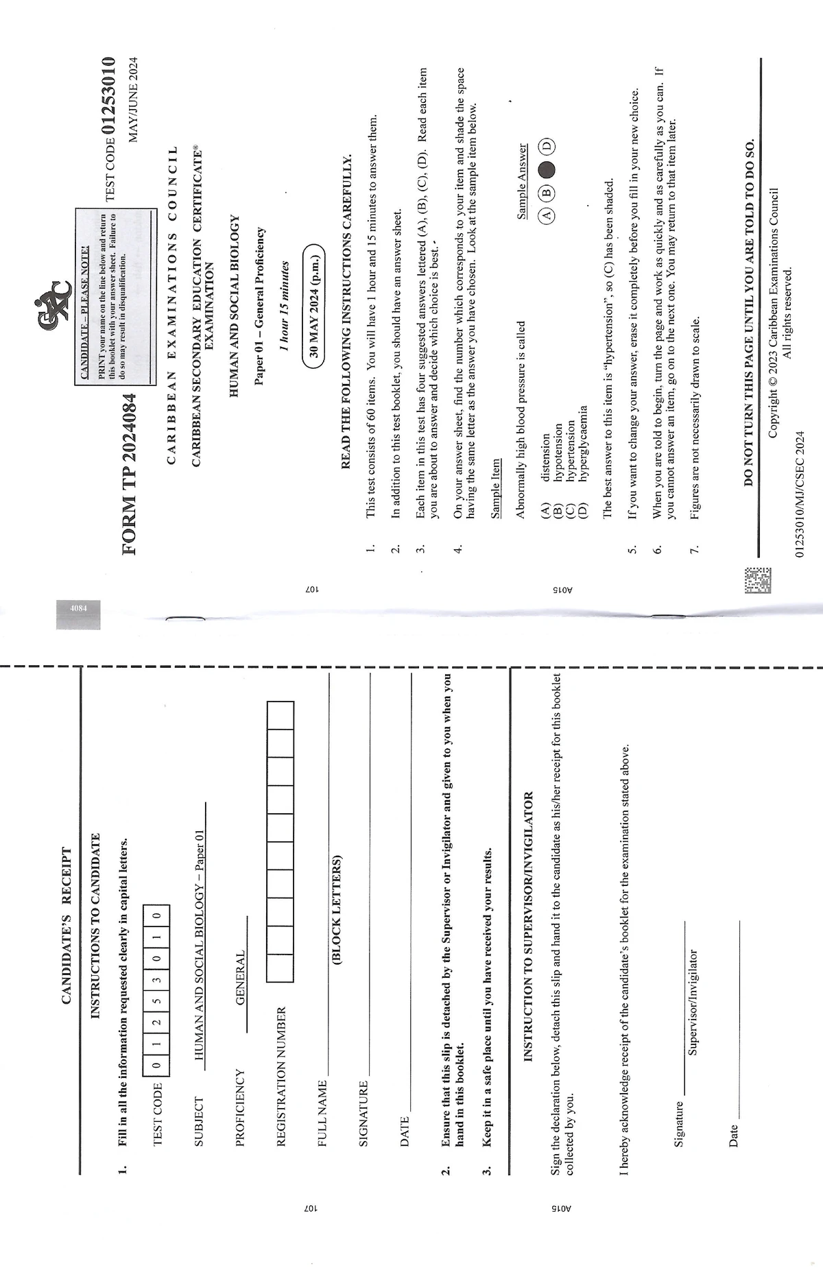 CSEC HSB P1 Jun 2019 - Practice Past Paper Questions and Answers - Studocu