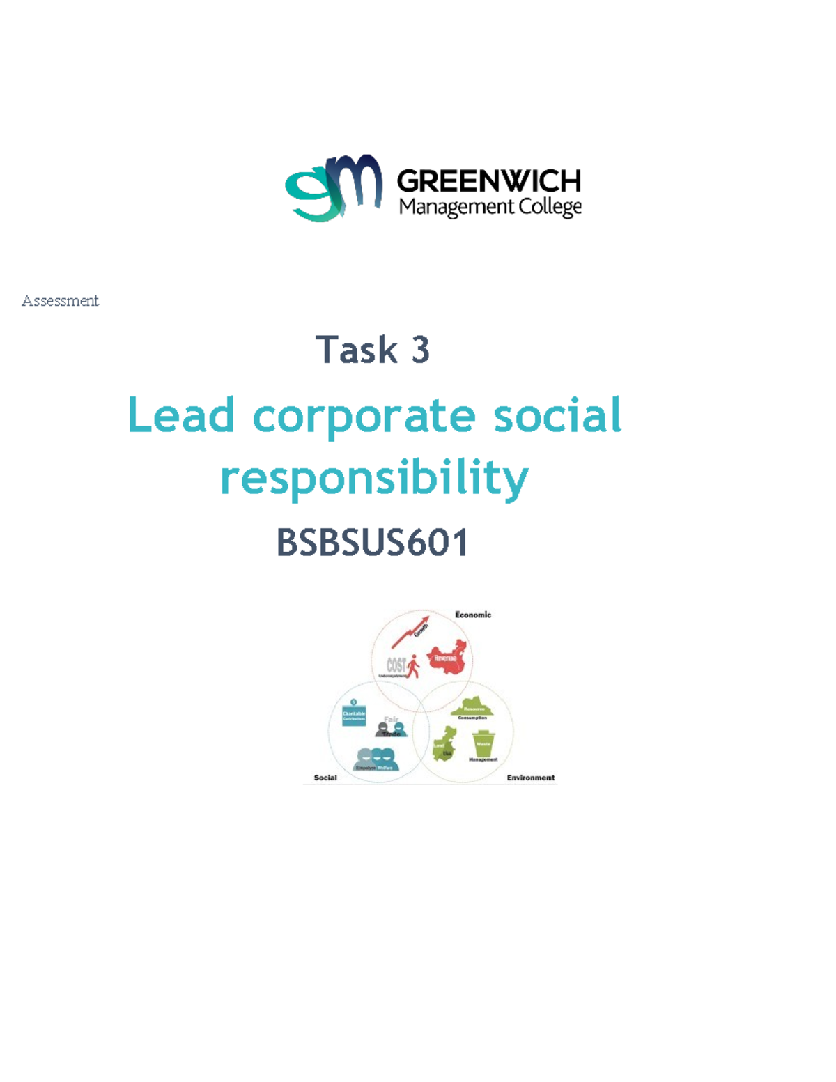Bsbsus 601 task 3 doneee - Assessment Task 3 Lead corporate social ...