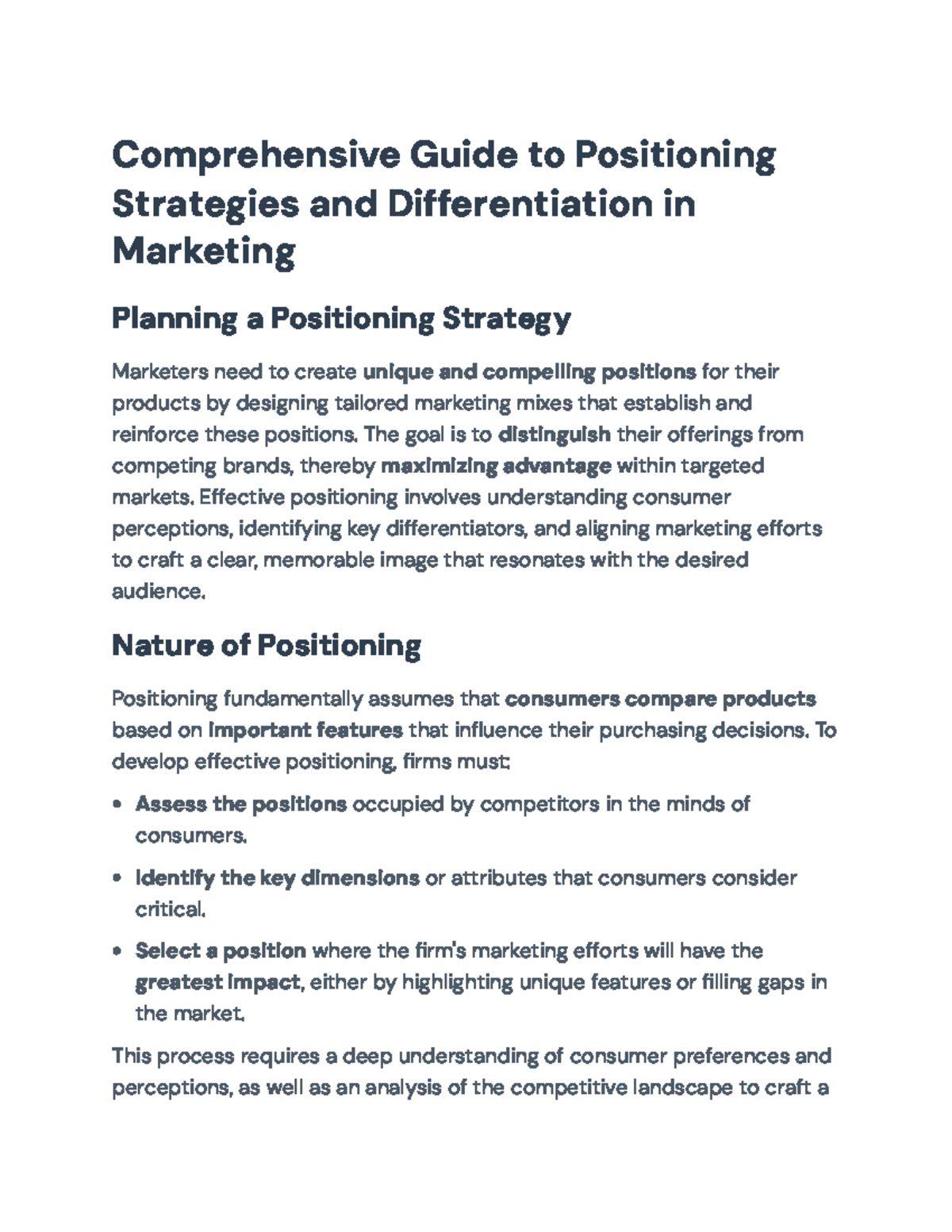 Marketing Strategies: Differentiation and Positioning Approach (MKT101 ...