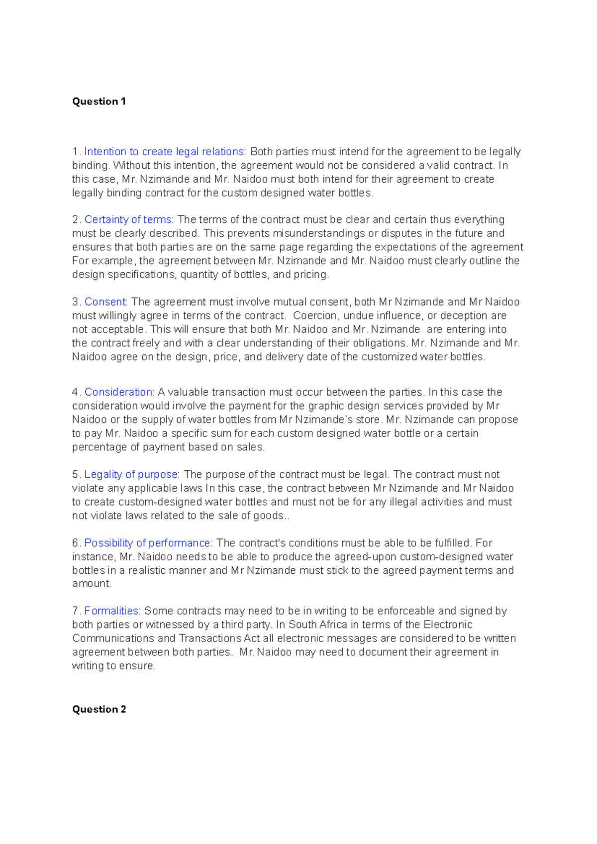 CASE Study - Business LAW: Legal Relations & Consumer Protection Act ...