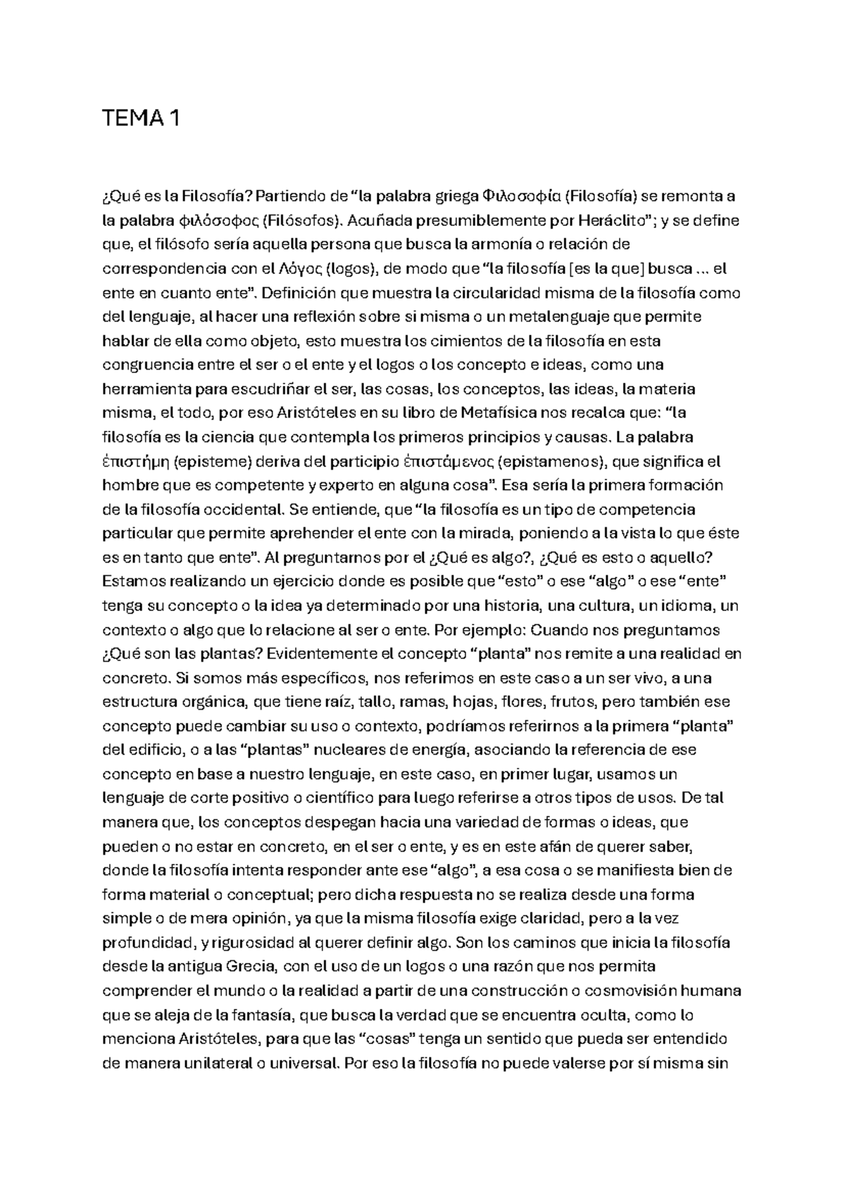 Unidad 1: Introducción a la Filosofía General FF101 - Studocu