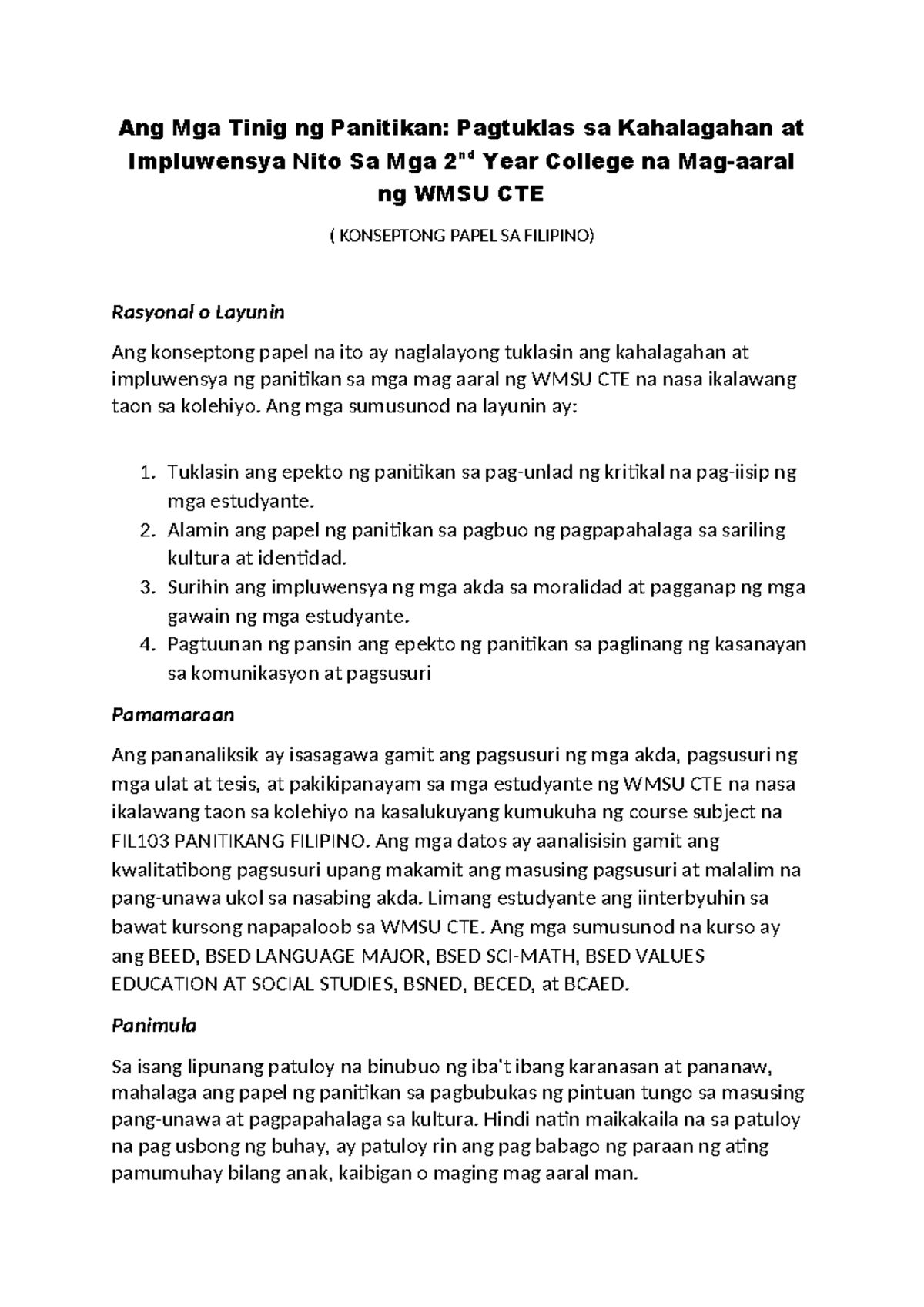 Konseptong papel - concept paper - Ang Mga Tinig ng Panitikan ...