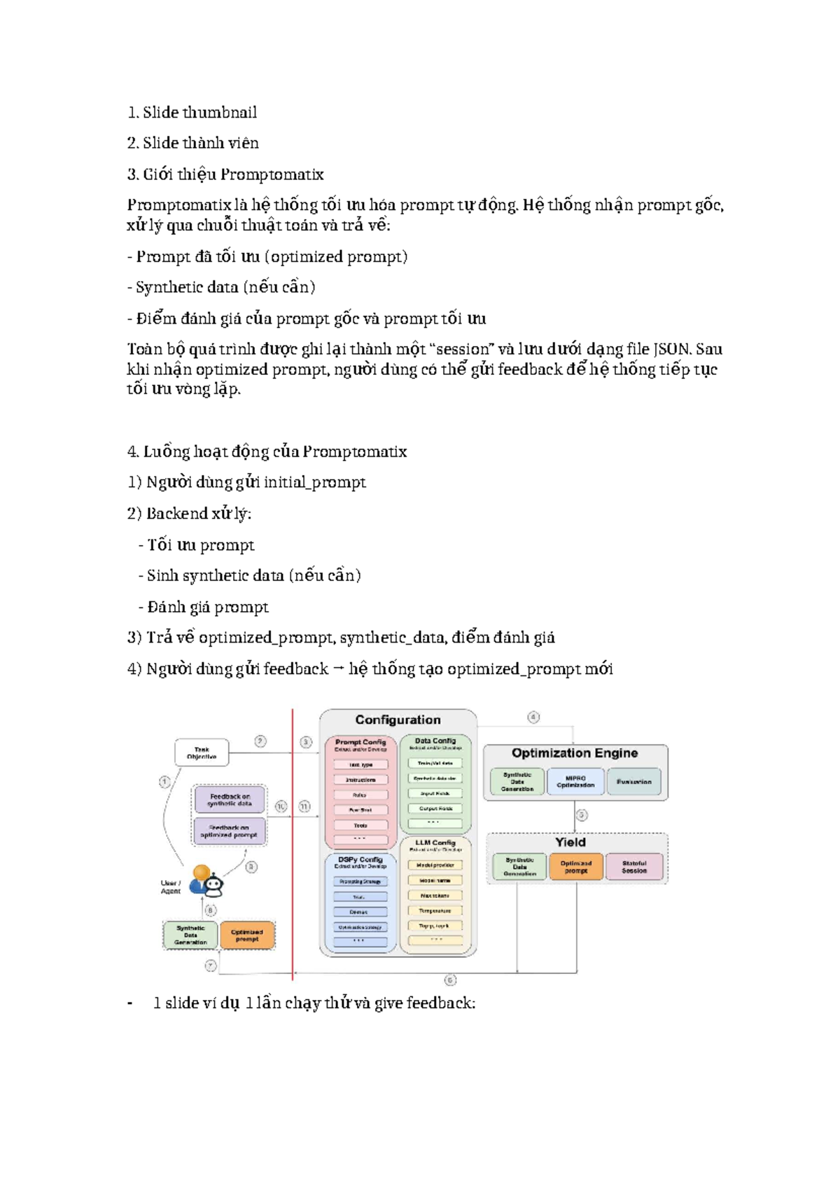 Dàn Ý Làm Slide: Hệ Thống Tối Ưu Hóa Prompt Tự Động (PMT101) - Studocu