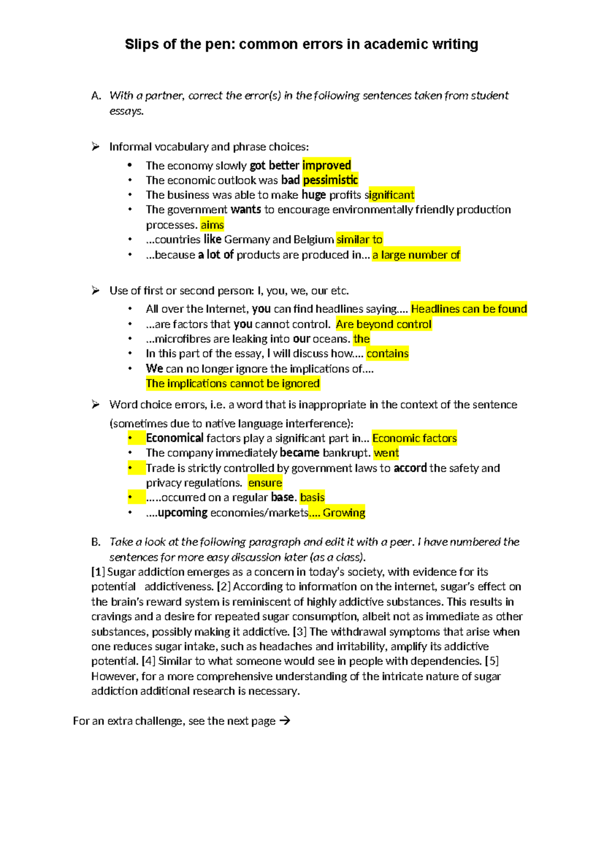 Common Errors in Academic Writing: Slips of the Pen - Studeersnel