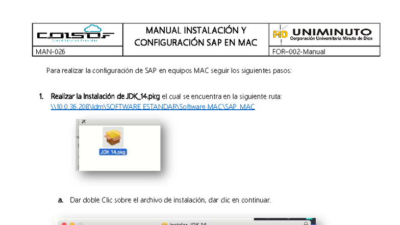 MAN-026 - Manual Instalación y Configuración SAP en MAC - CONFIGURACIÓN ...