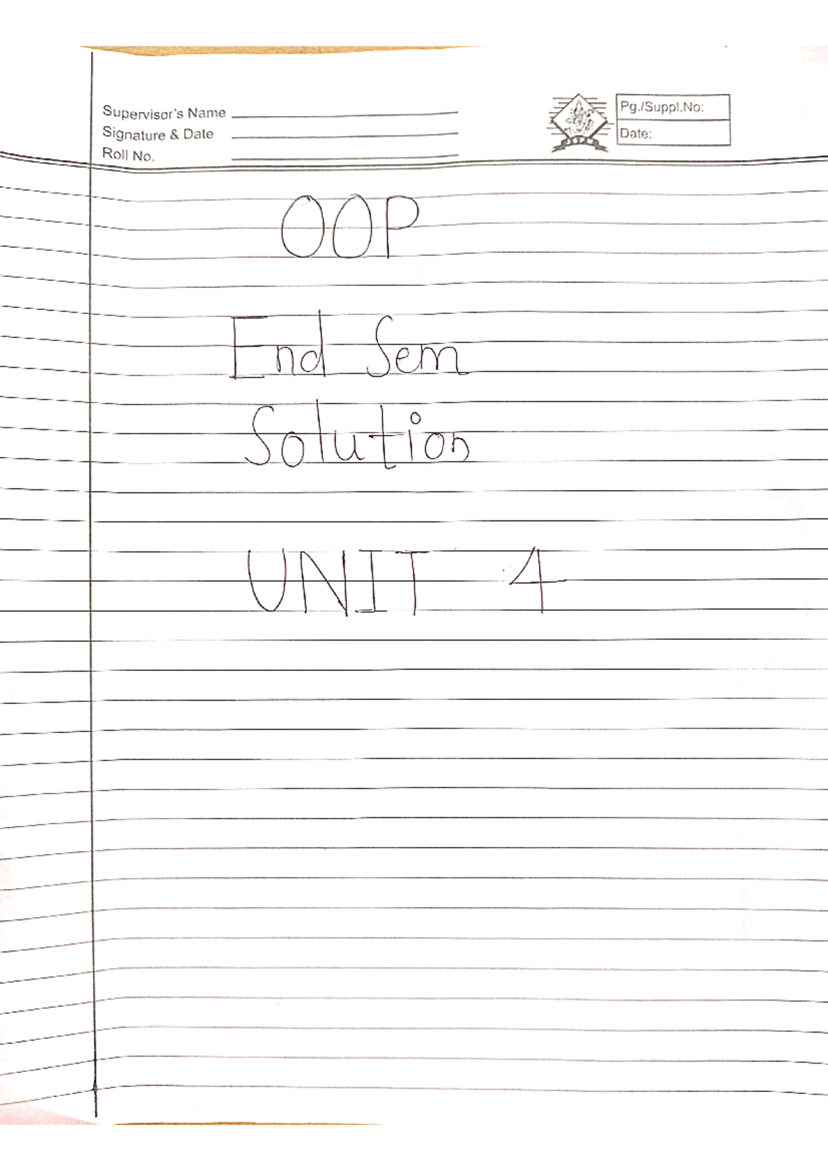 OOP Unit 4 End Sem Solutions: Inheritance and Polymorphism Explained - Studocu