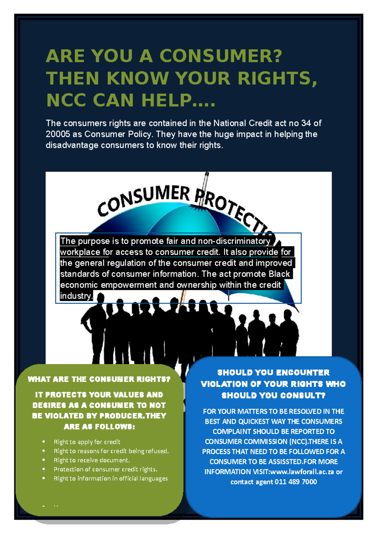 LCPC Consumer Rights Pamphlet: Know Your Rights & Resources - Studocu