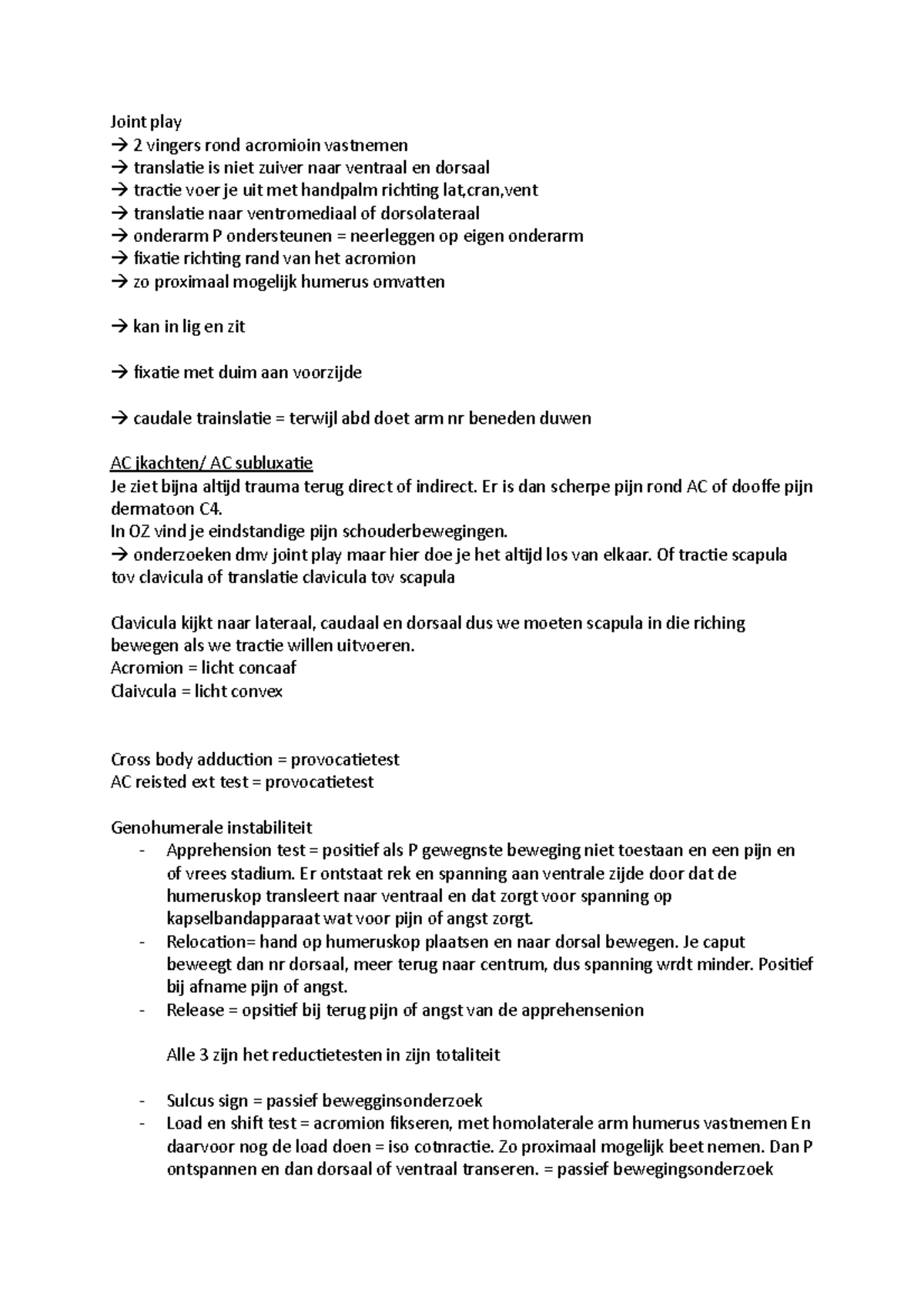 Joint Play Techniques and Tests for MSK Assessment - Studocu