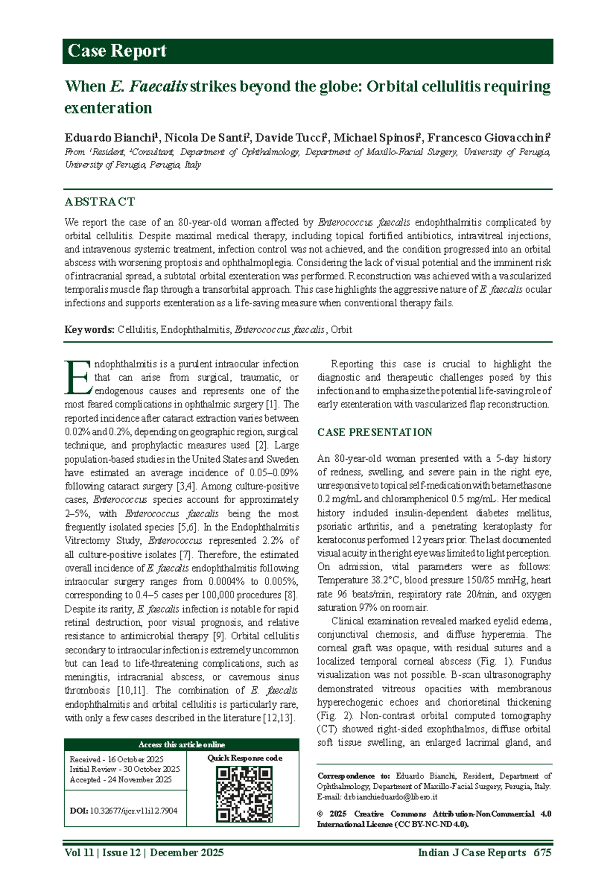 Case Study: E. Faecalis Endophthalmitis & Orbital Cellulitis (2025 ...