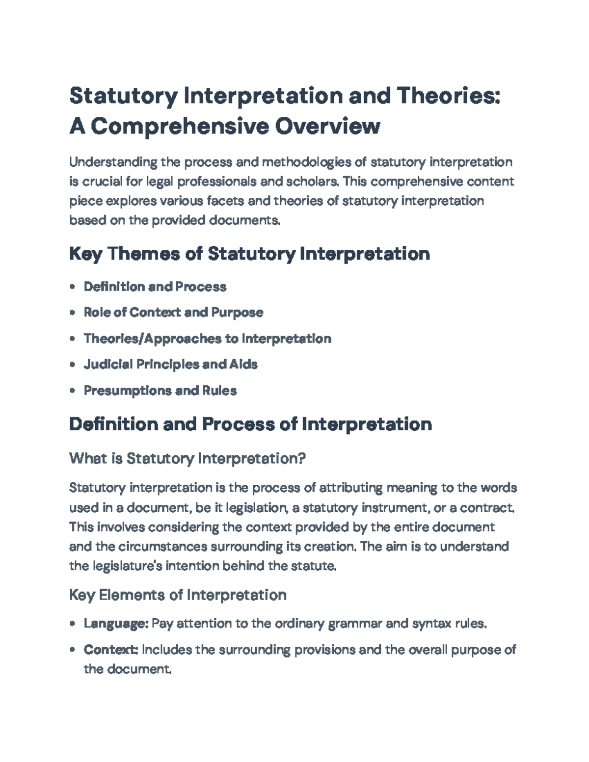 Statutory Interpretation Theories: Key Principles & Methodologies ...