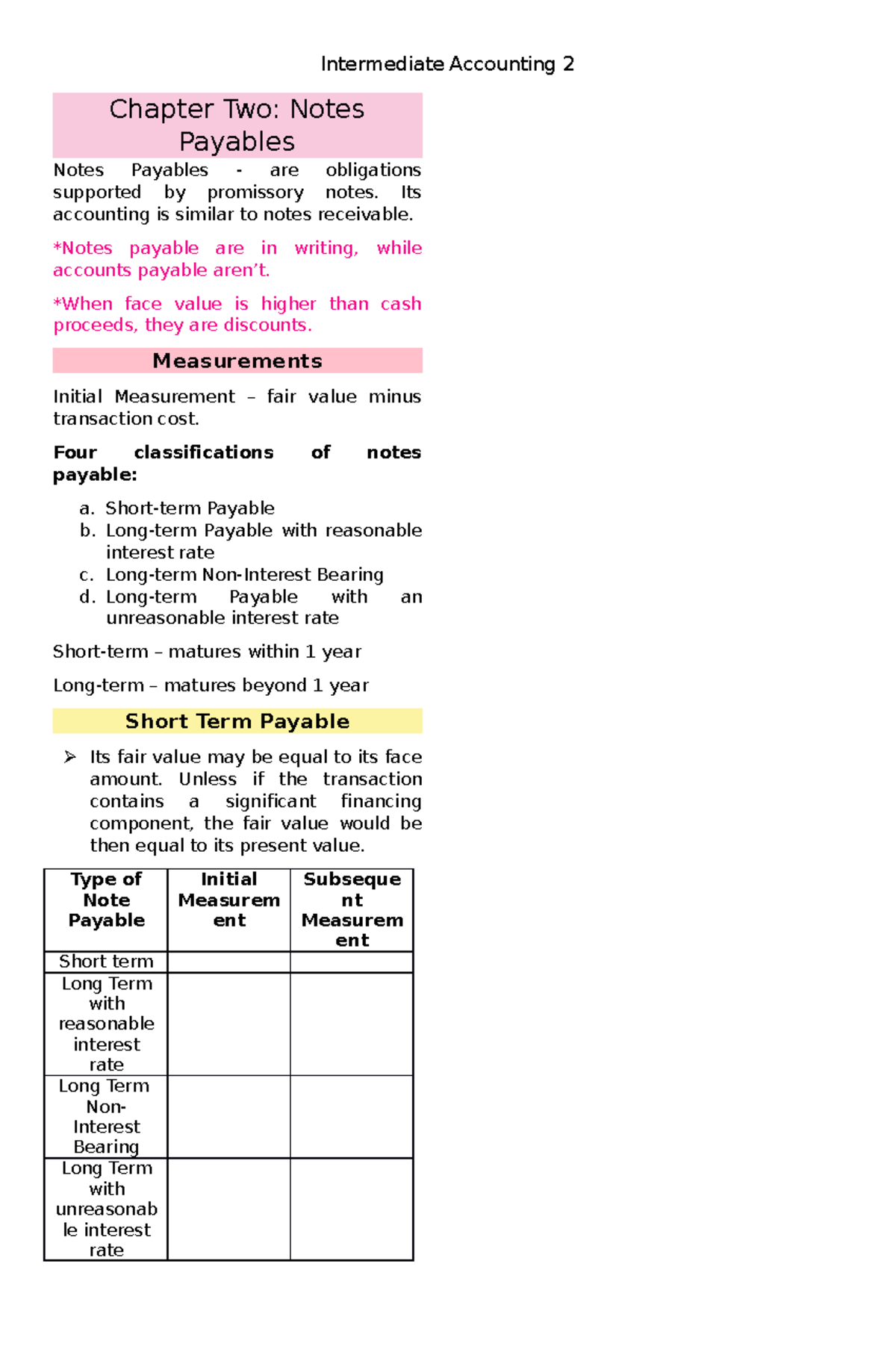 IA2; Chapter 2 Notes Payable - Intermediate Accounting 2 Chapter Two ... IA2; Chapter 2 Notes Payable - Intermediate Accounting 2 Chapter Two ...