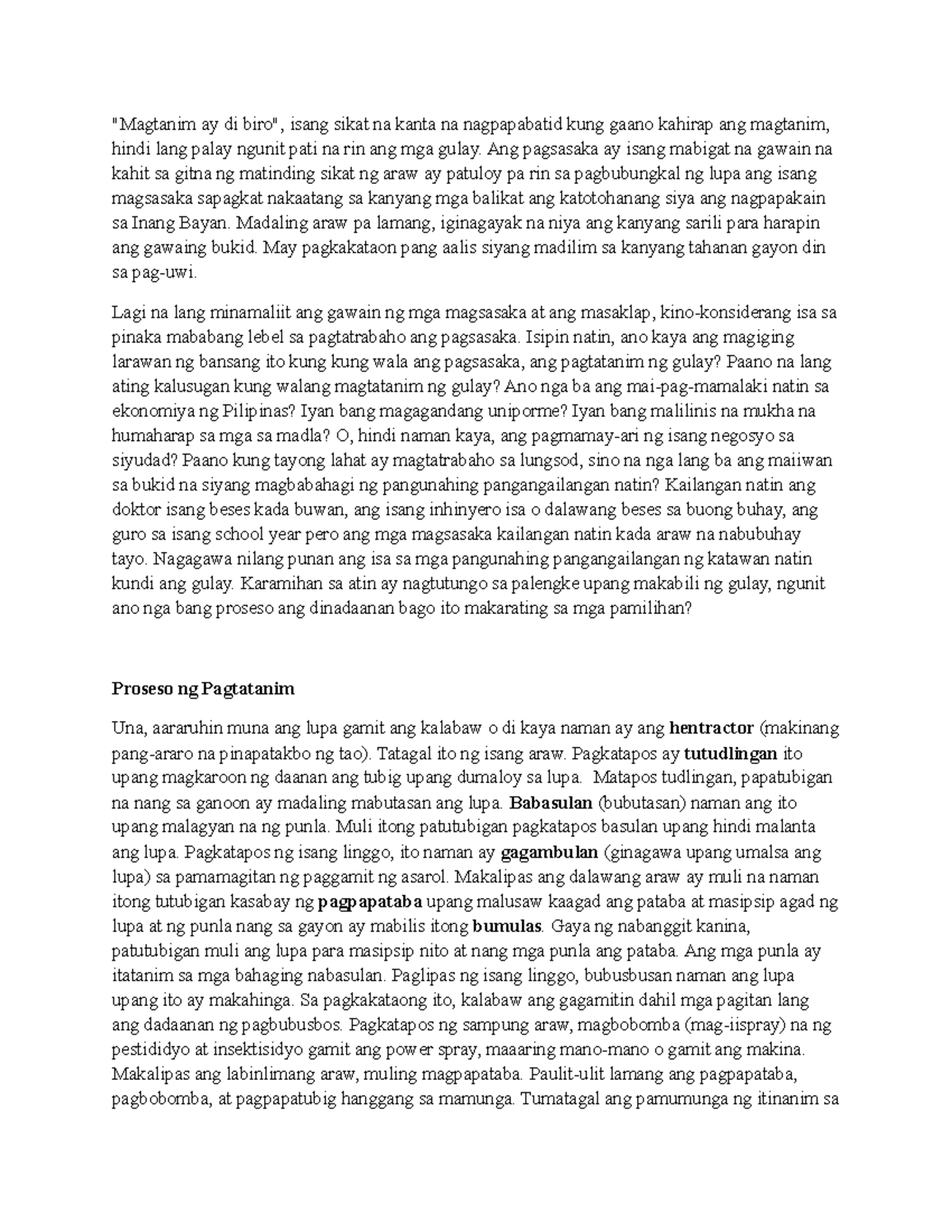 Magtanim ay di biro Feature - "Magtanim ay di biro", isang sikat na ...