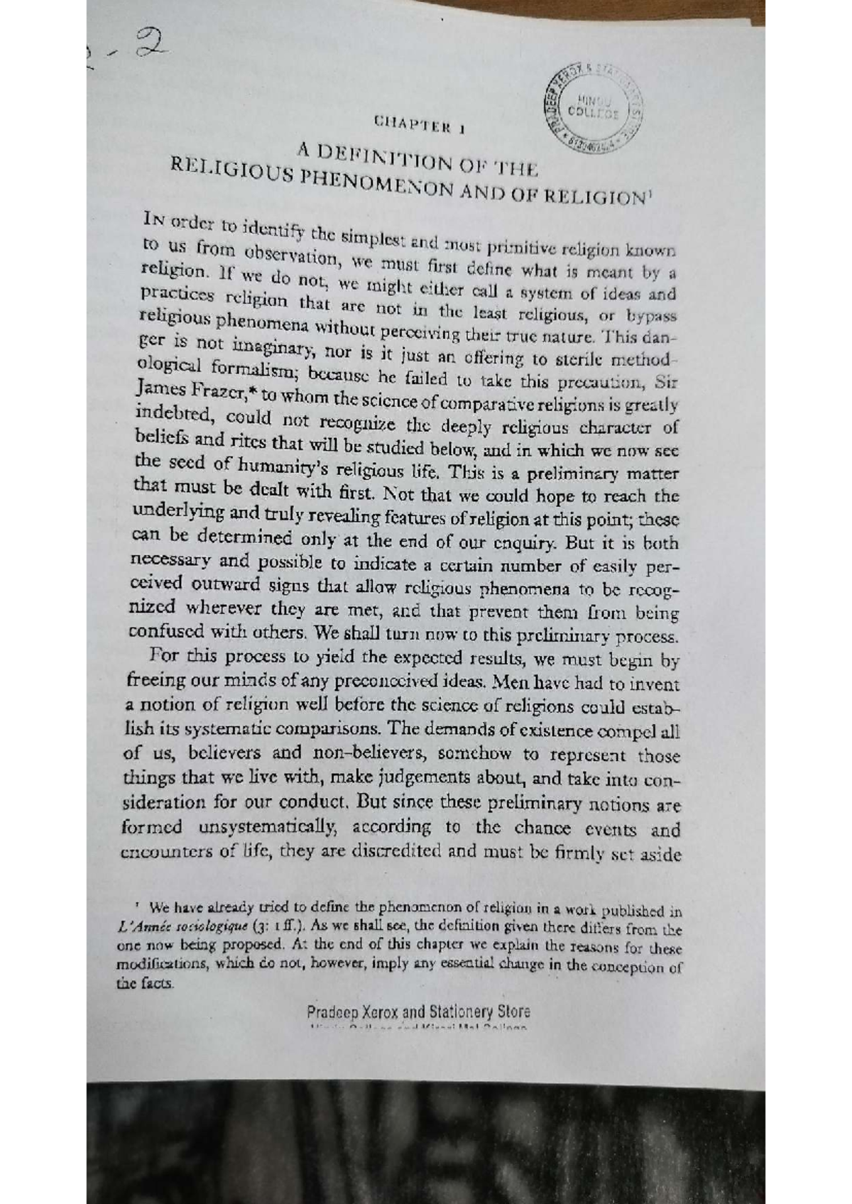 HINDU 8130462424: Chapter I - Defining the Religious Phenomenon - Studocu