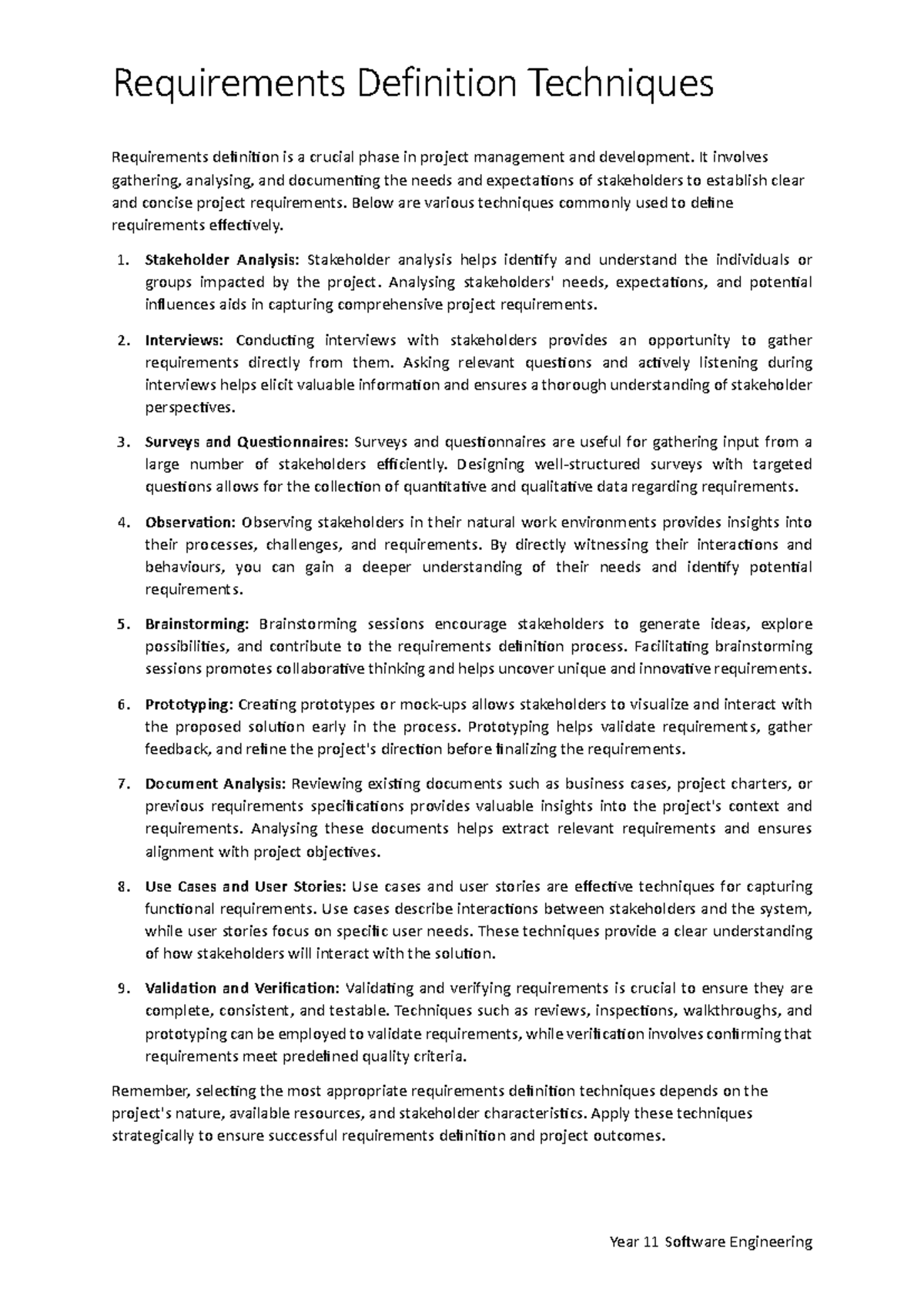 2. Requirements Defintion Techniques-1 - Requirements Definition ...