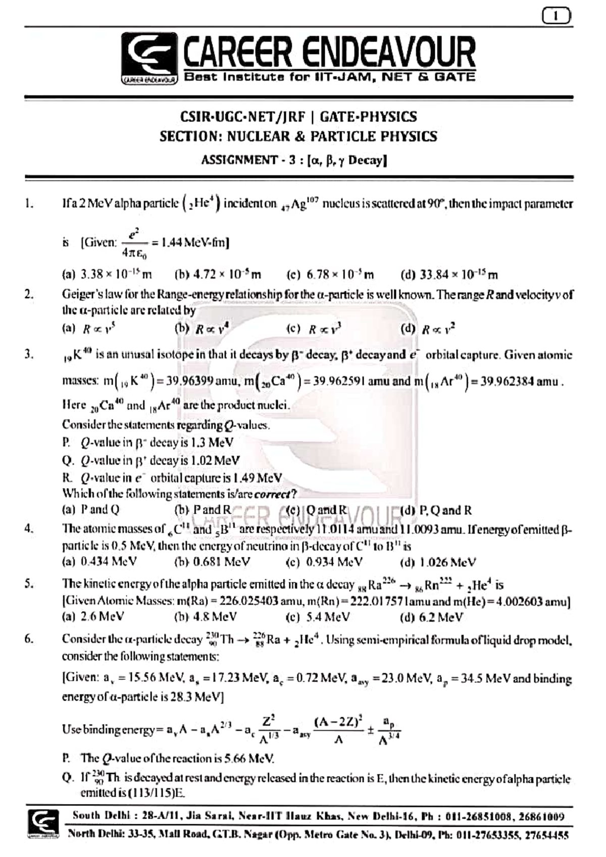 NP Assignment 3: Nuclear Particle Physics Problem Set - Studocu