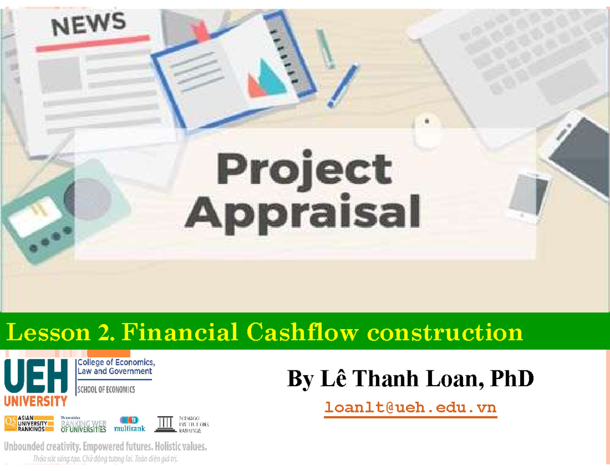 Project Appraisal Lecture Note 2: Financial Cashflow Construction - Studocu