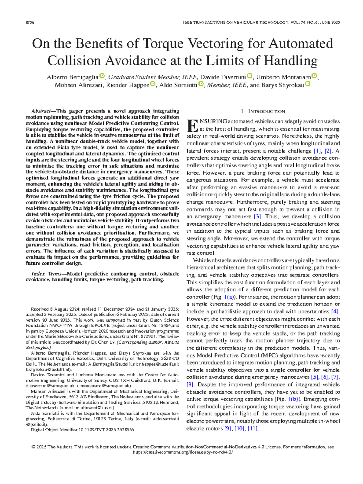 8756 Final Exam: Benefits of Torque Vectoring in Collision Avoidance ...