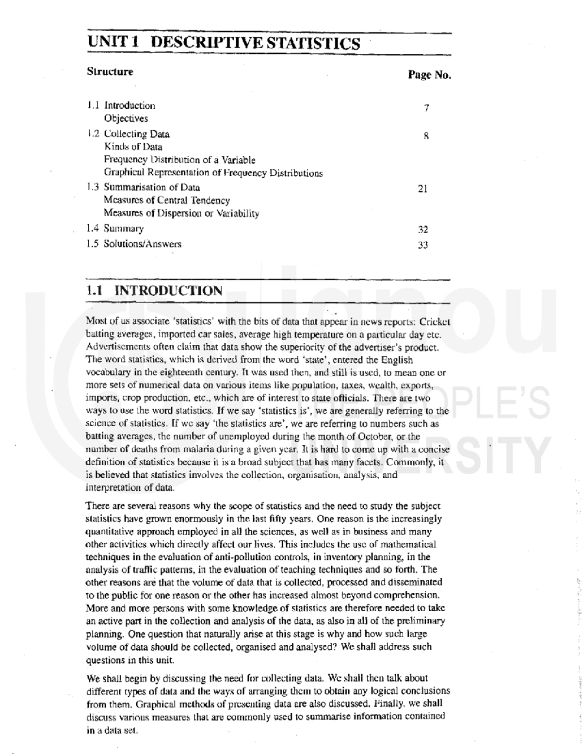 B1-Unit 1: Descriptive Statistics Overview and Key Concepts - Studocu