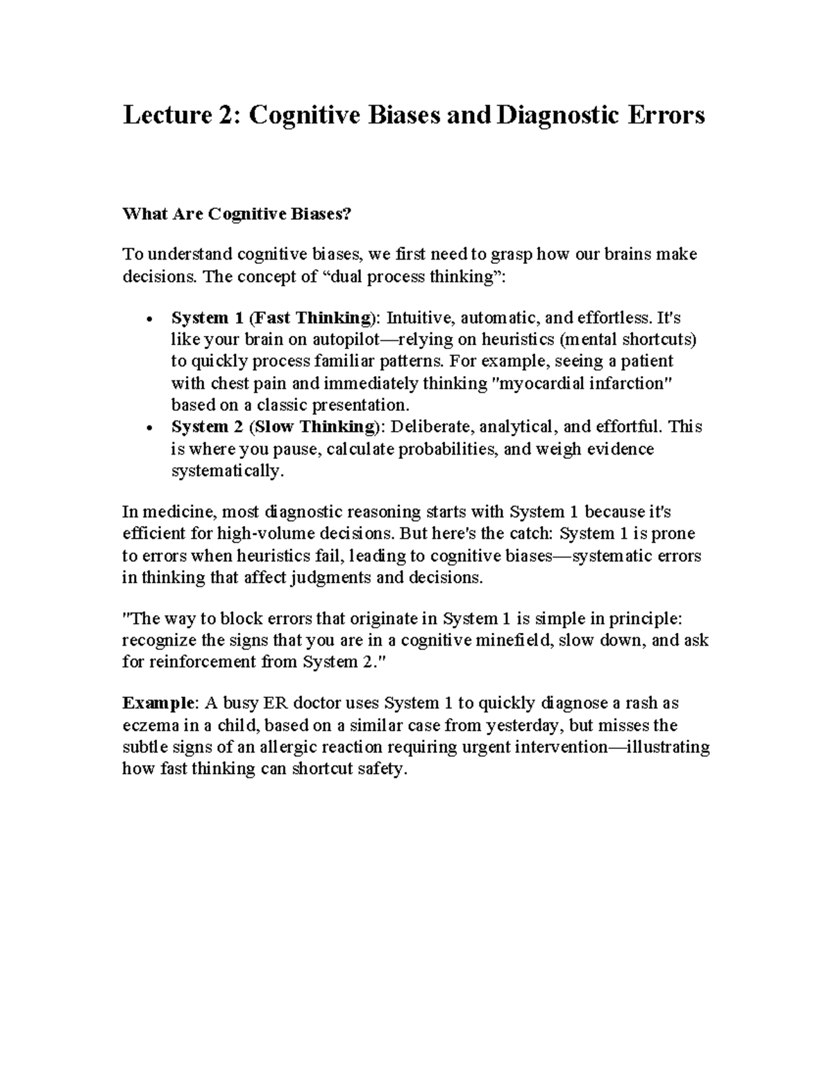 Lec-7: Understanding Cognitive Biases & Their Impact on Diagnostics ...