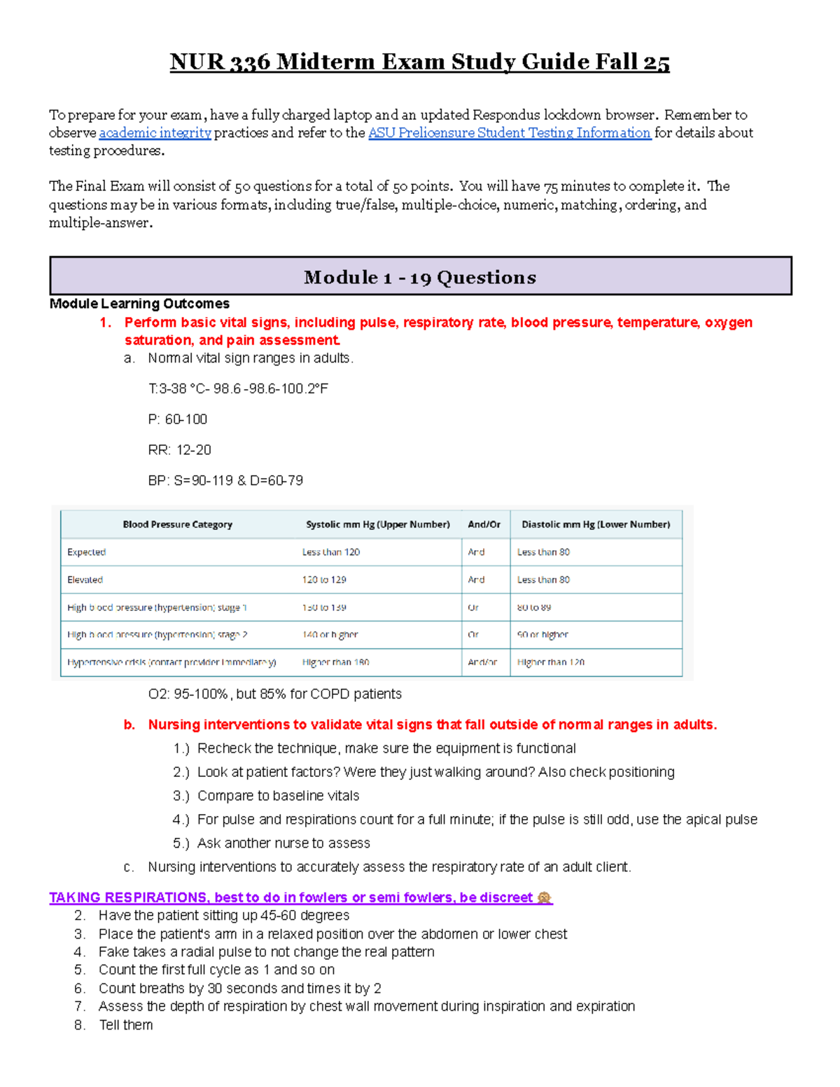 NUR 336 Midterm Exam Study Guide - Essential Nursing Skills and Procedures - Studocu