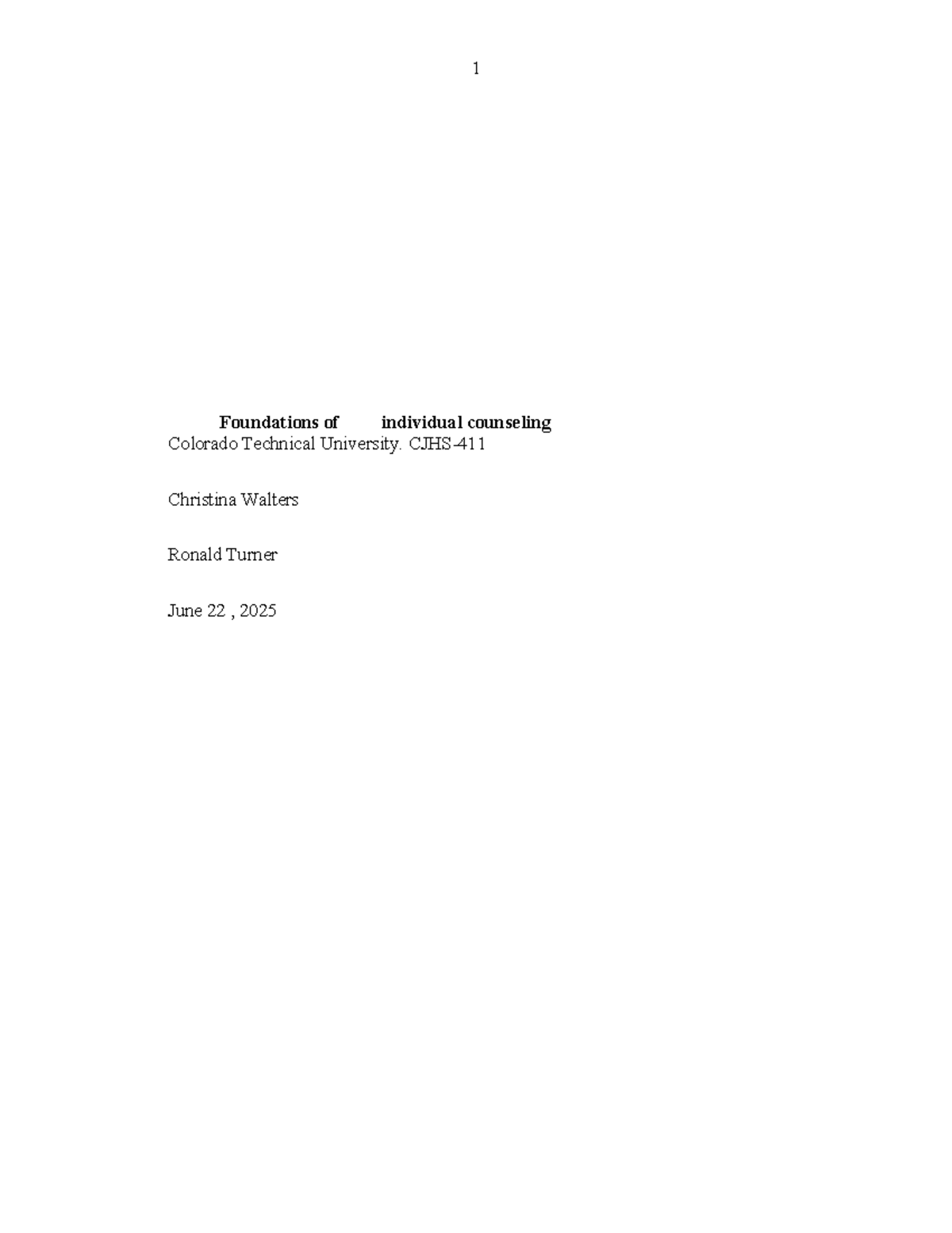 Unit 2 Individual Project: Positive Communication in Counseling ...