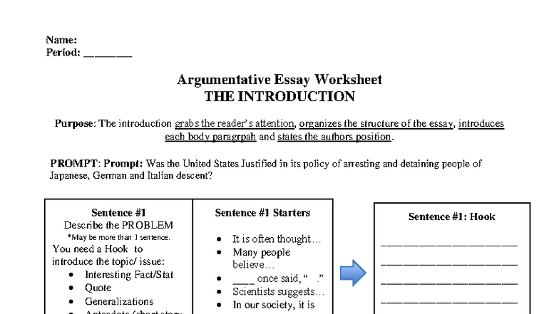 Argumentative Essay Outline Worksheet (ENG 101) - Studocu