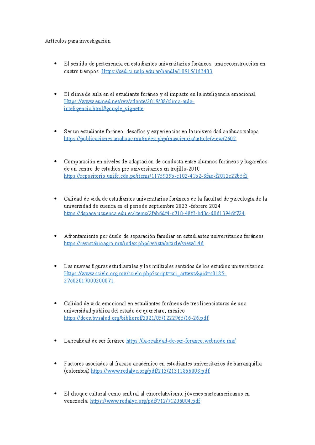Investigación sobre Estudiantes Foráneos: Retos y Adaptación - Studocu